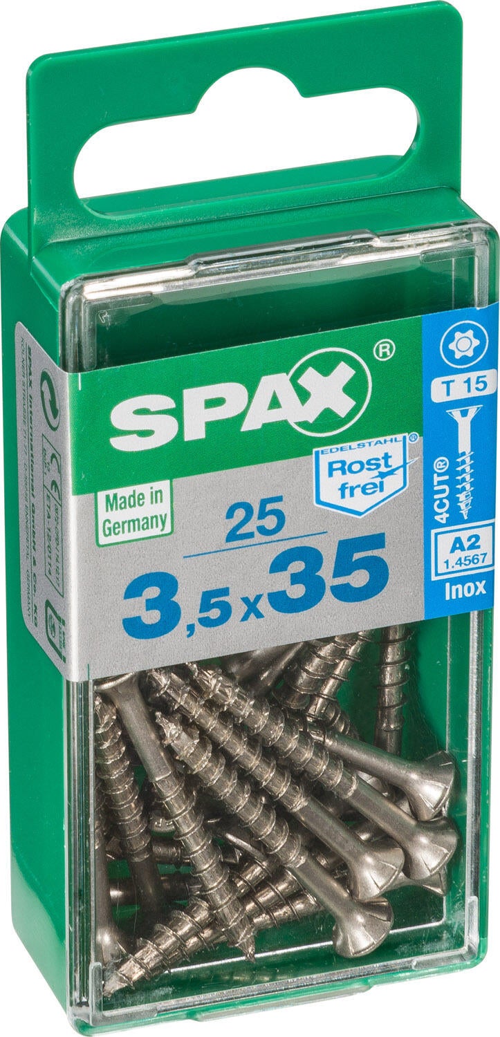 Vite SPAX testa svasata T15 in inox wirox Ø3.5XL35 mm, 25 pezzi | Leroy ...