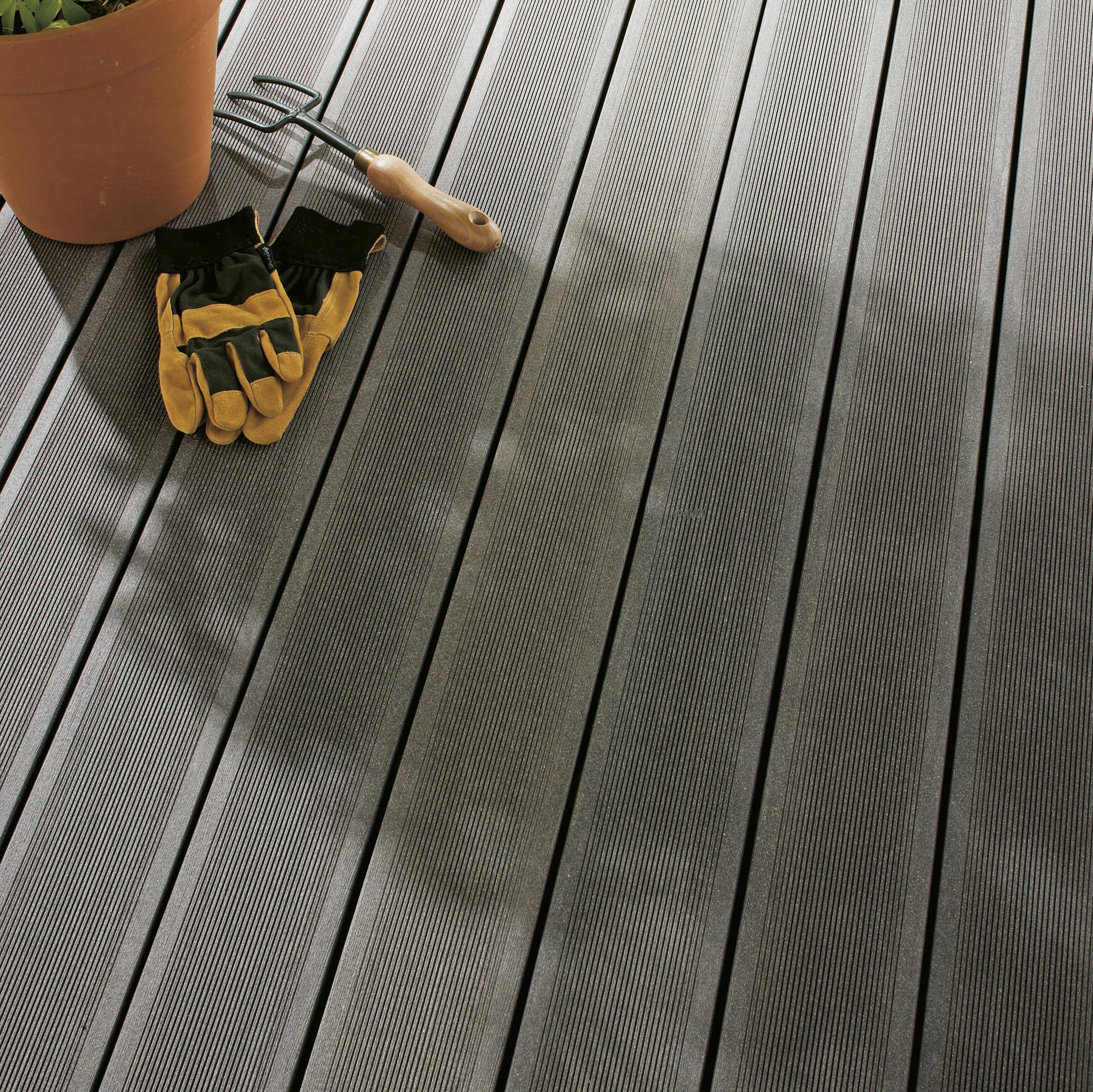 Planche composite Premium, gris anthracite, L.300 x l.18 cm x Ep.21 mm ...