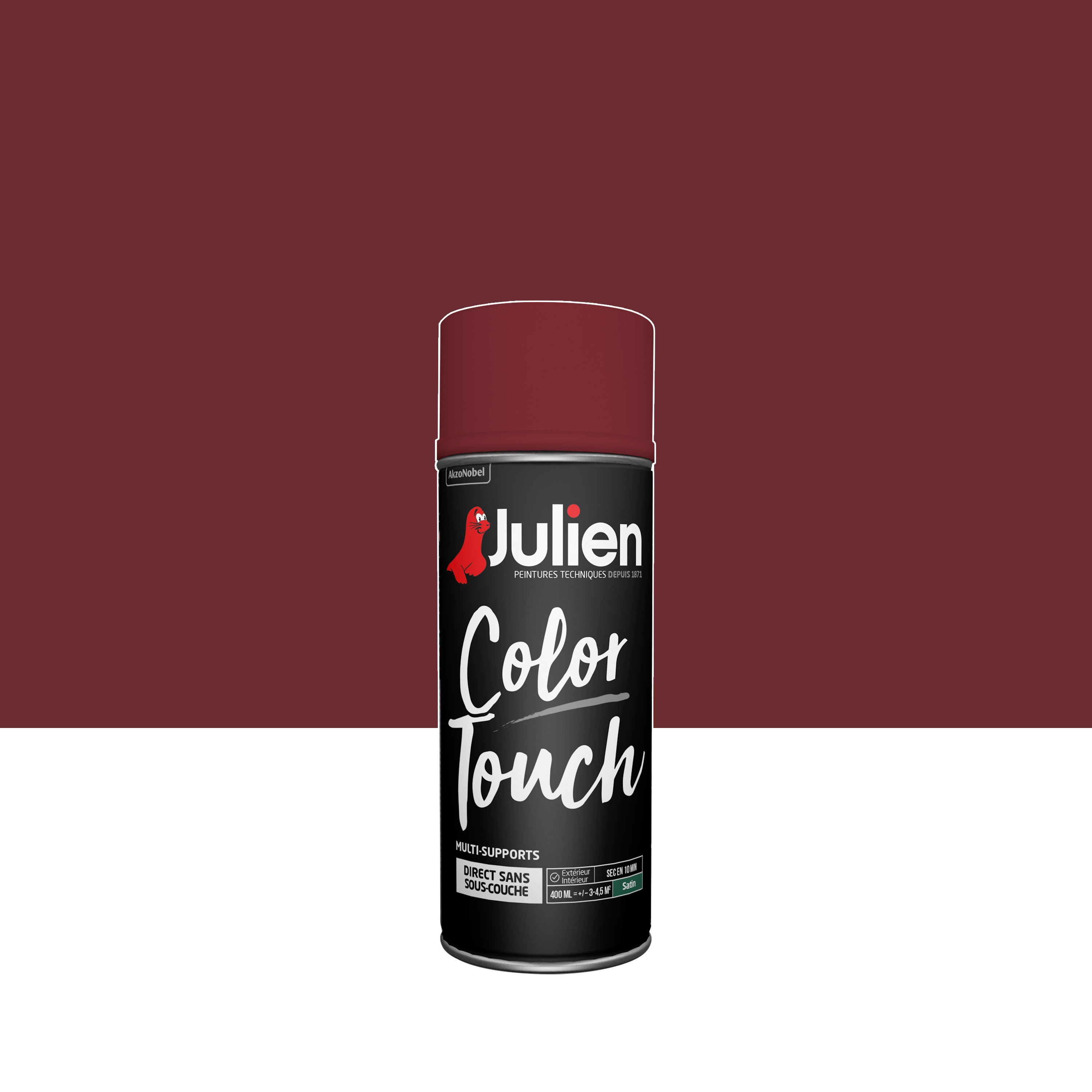 Bombe de peinture Color touch JULIEN rouge basque RAL 3004 satiné 400 ...
