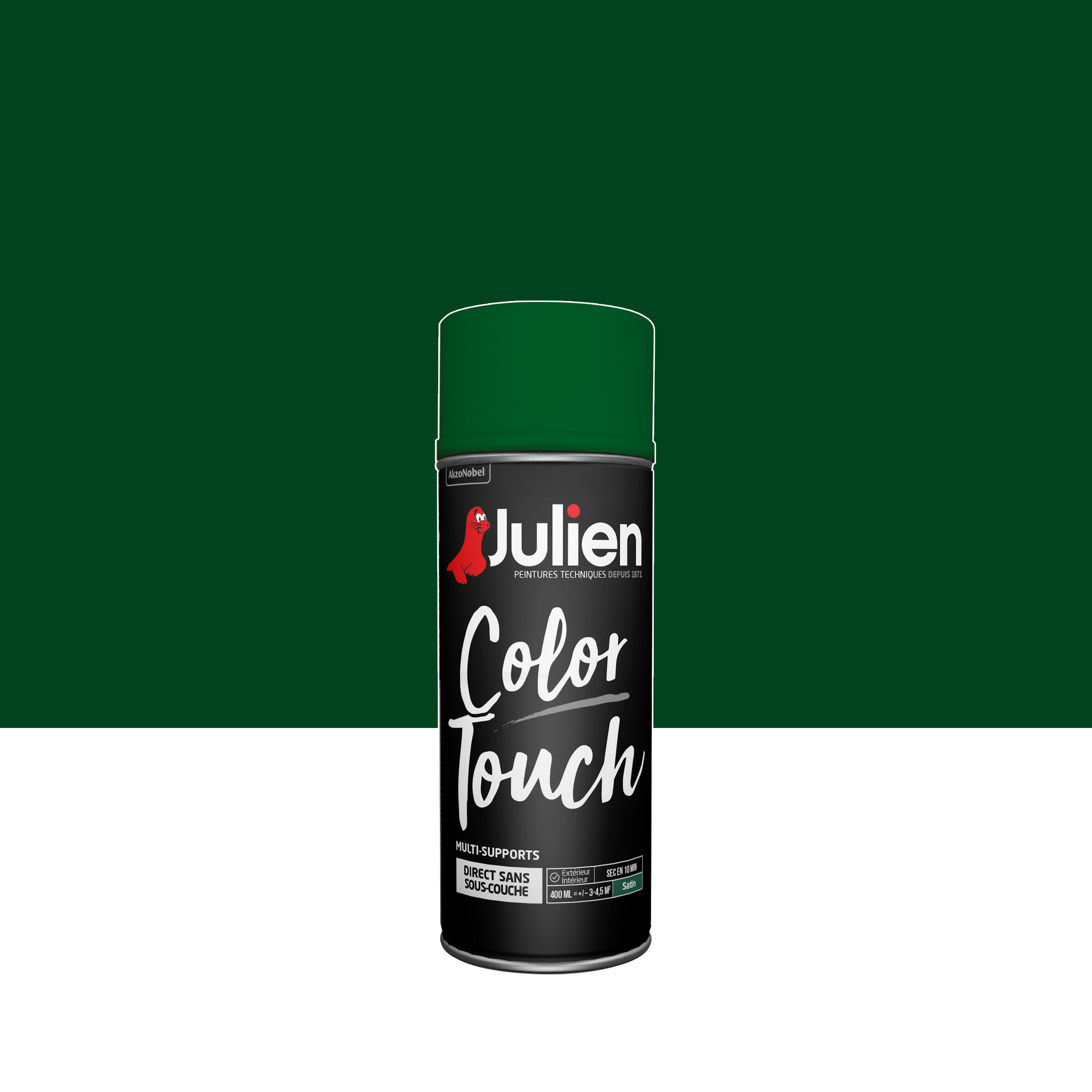 Bombe de peinture Color touch JULIEN vert basque RAL 6005 satiné 400 ml ...