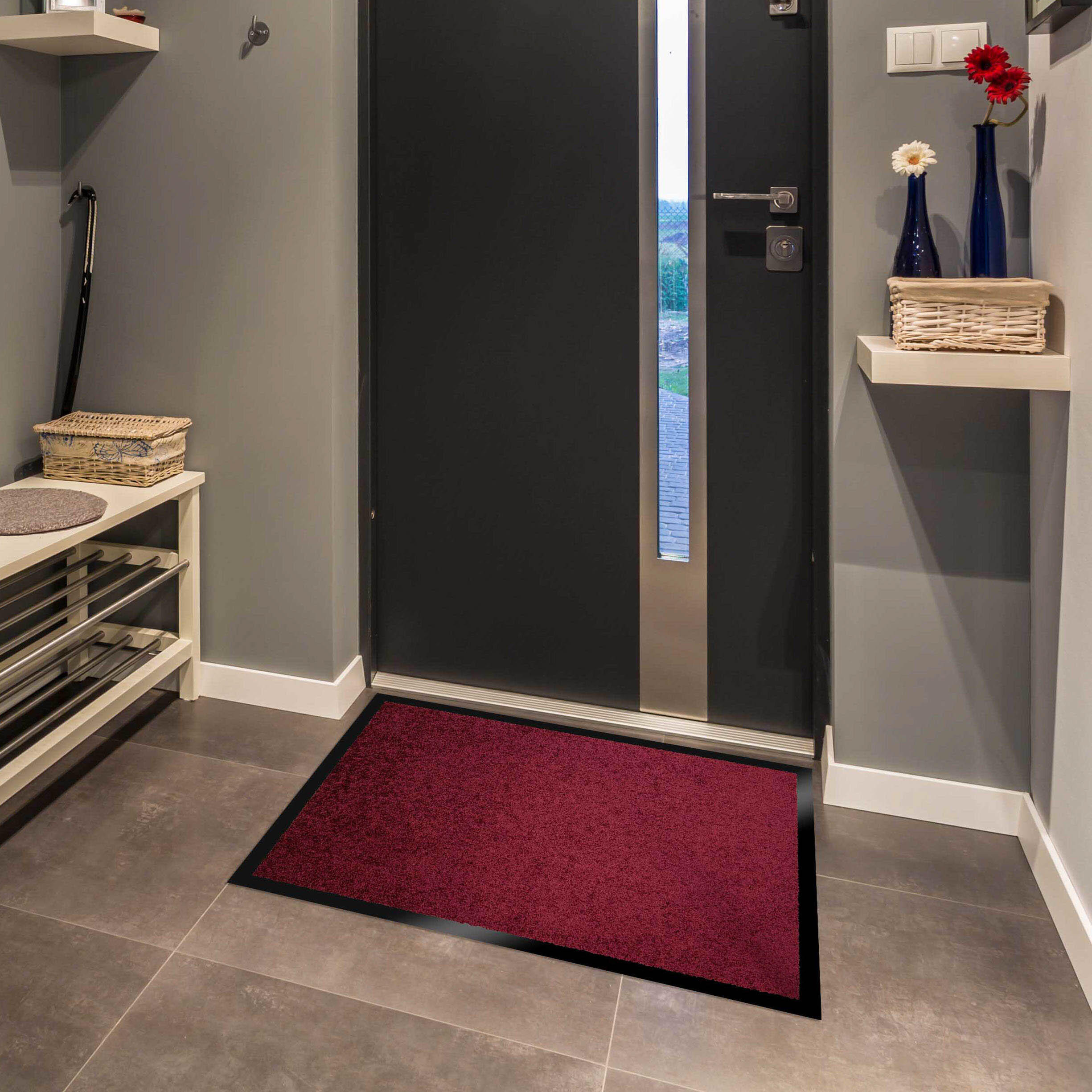 Tapis d'entrée rouge l.60 cm x L.80 cm, Soft608004 | Leroy Merlin