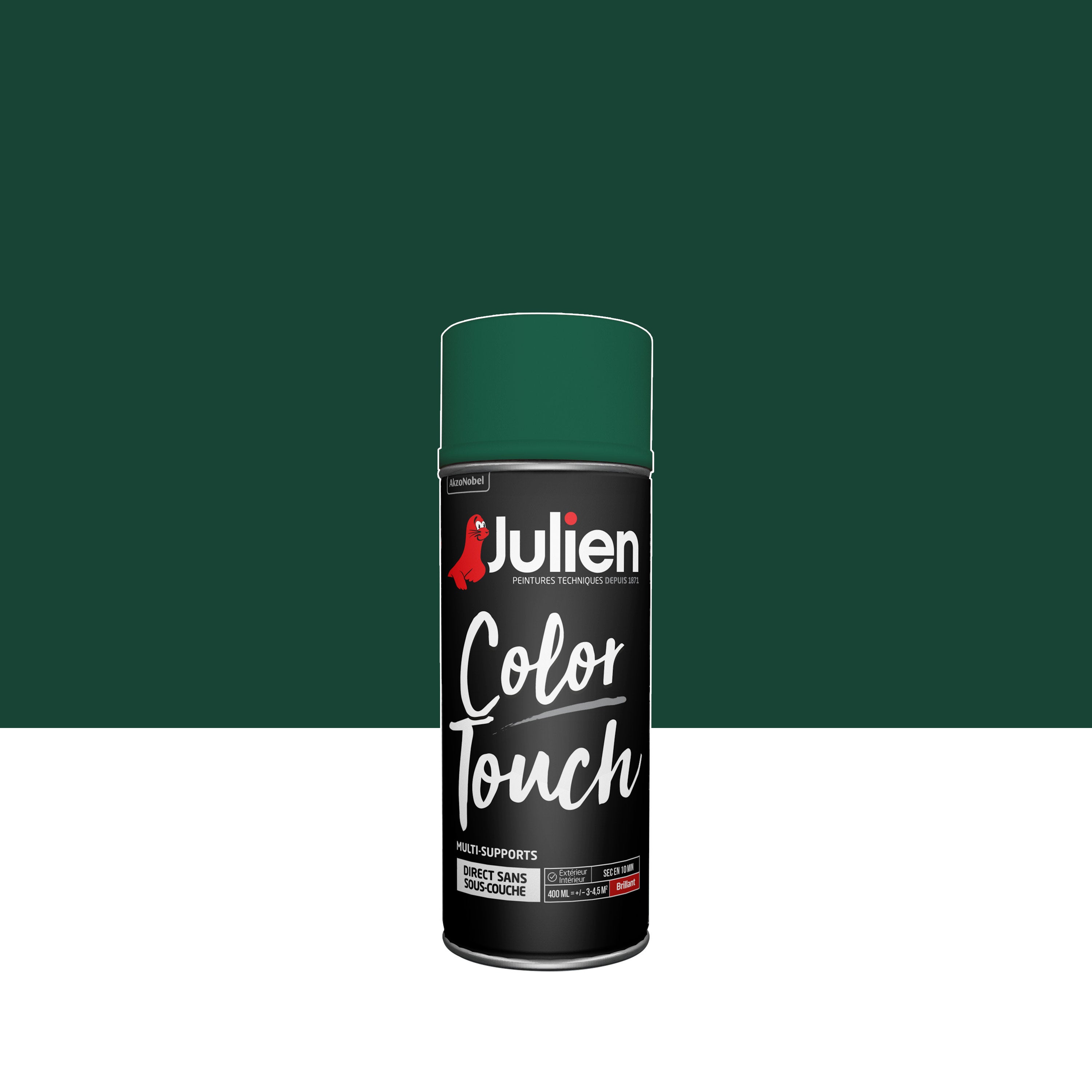 Bombe de peinture Color touch JULIEN vert basque RAL 6005 brillant 400 ...