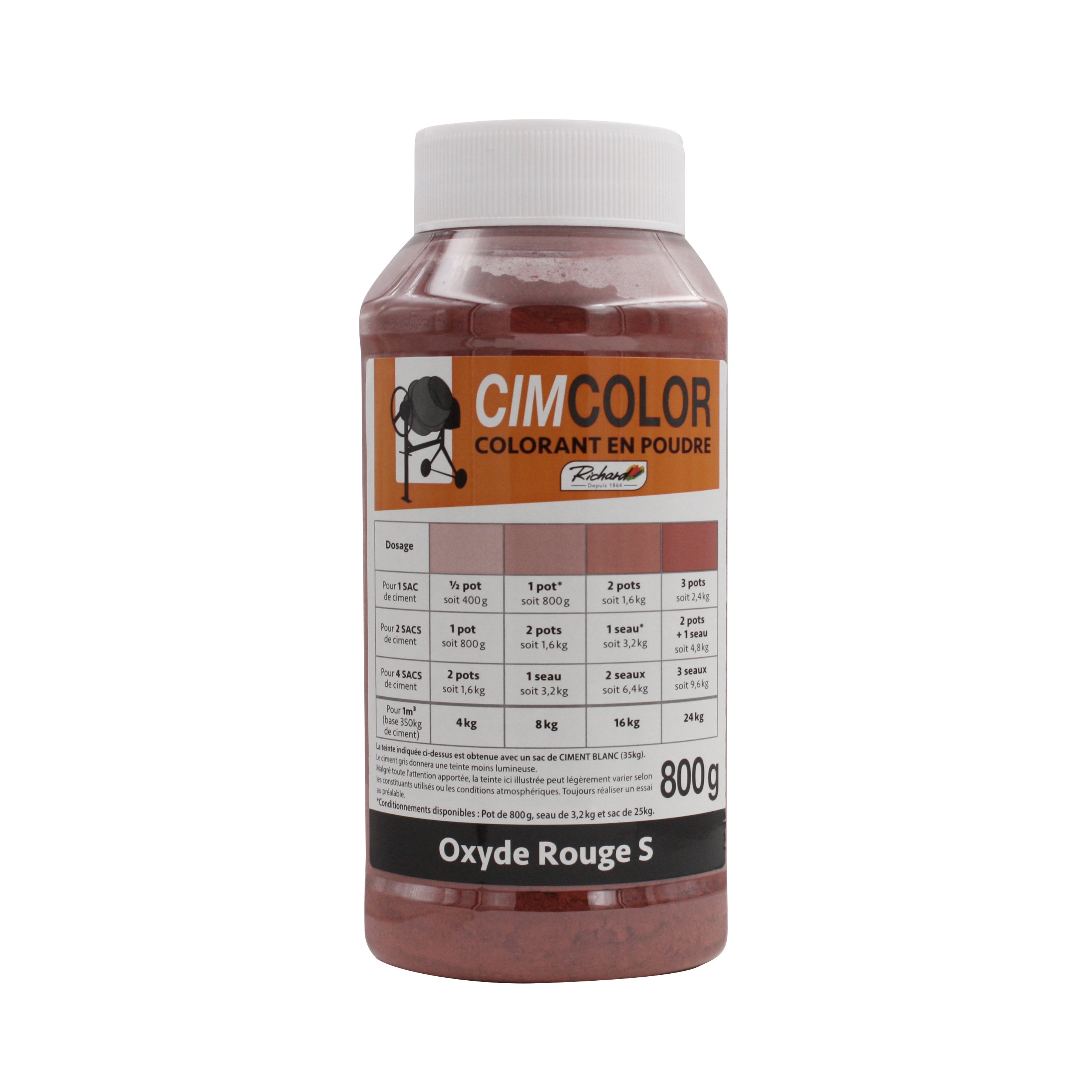 Pigment en poudre Cimcolor oxyde rouge s 800 GR | Leroy Merlin