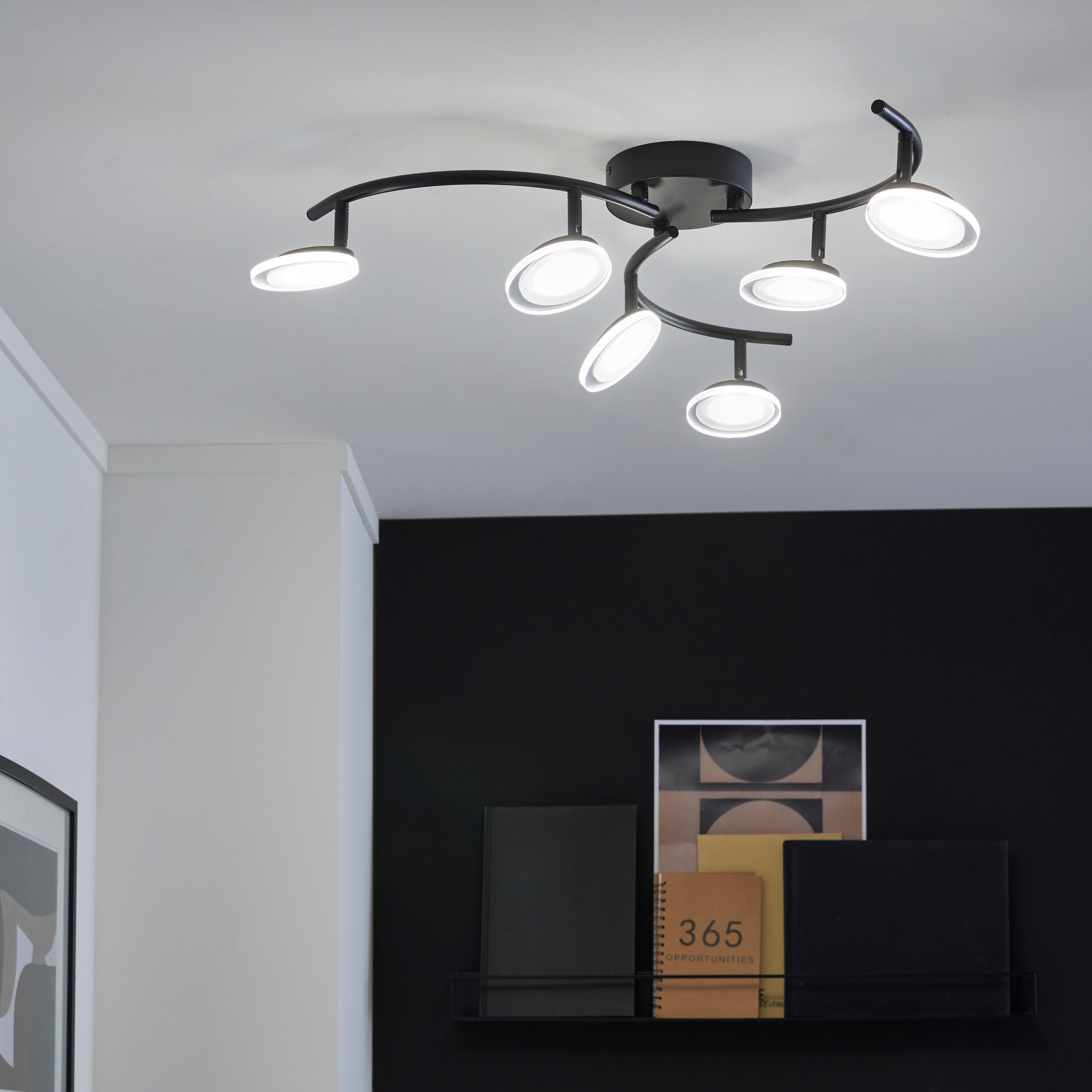 Plafonnier LED design, noir, 3960 lumens INSPIRE Loob D.83 cm | Leroy ...