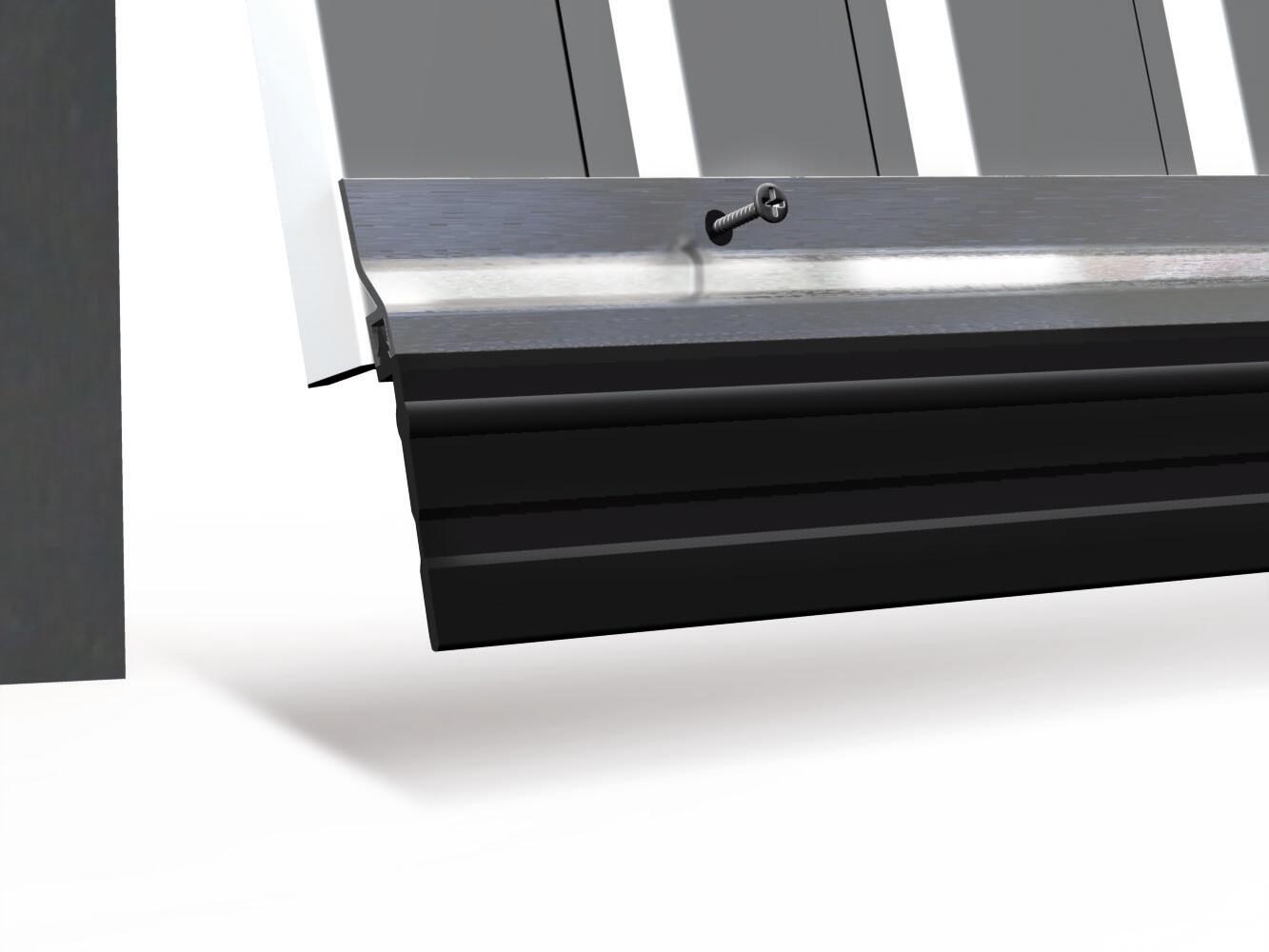 Bas de porte de garage à visser bavette ELLEN, L.100 cm H35mm aluminium ...