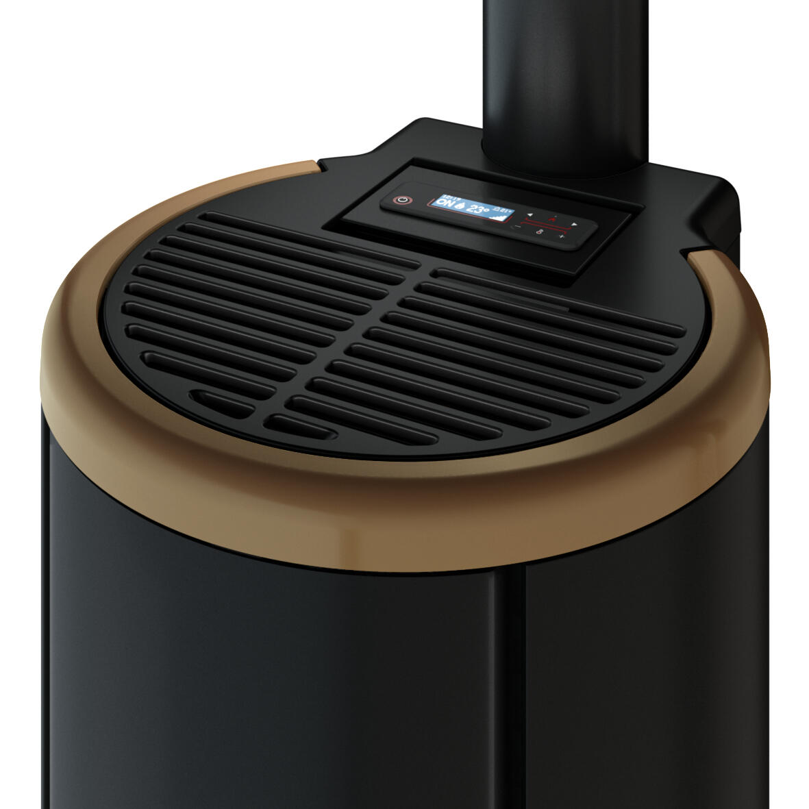 Poêle à granulés FREEPOINT Chrome dark gold rouille 5.5kW | Leroy Merlin