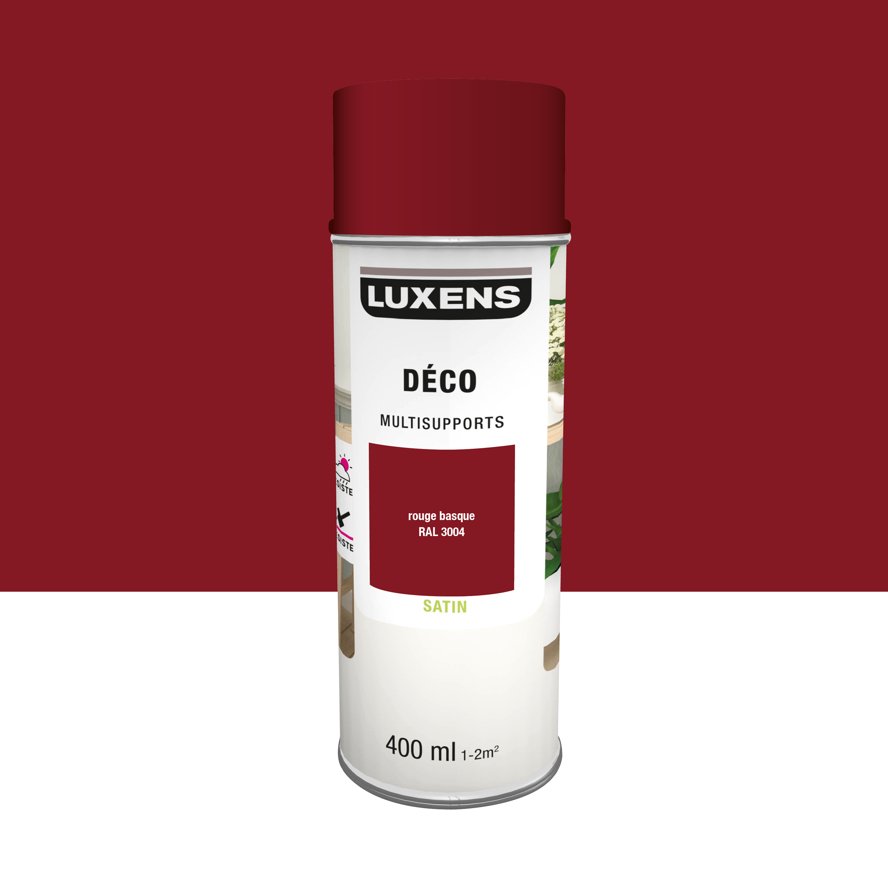 Multisupports LUXENS rouge basque ral 3004 satiné 400 ml | Leroy Merlin
