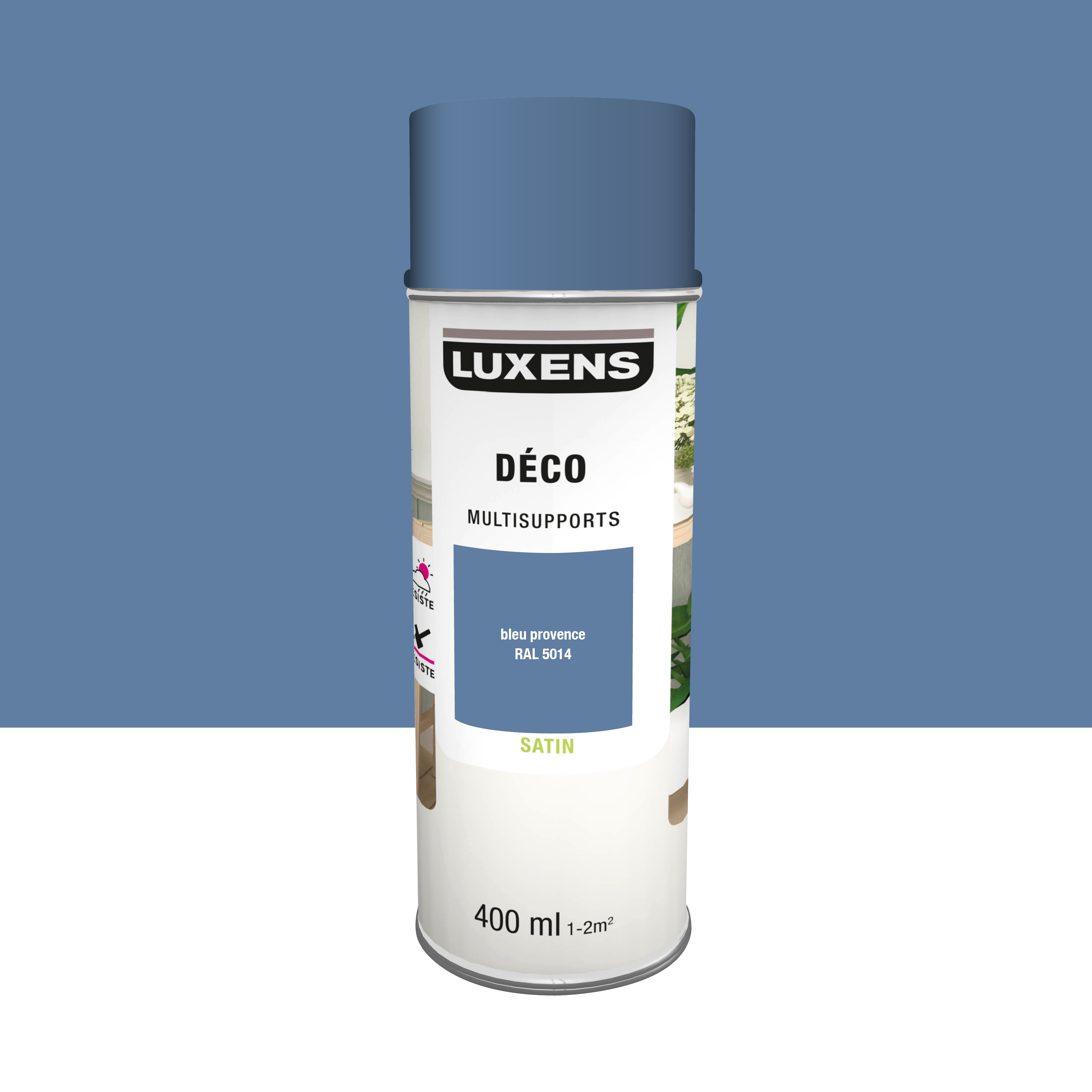 Peinture aérosol Multisupports LUXENS bleu provence ral 5014 satiné 400 ...
