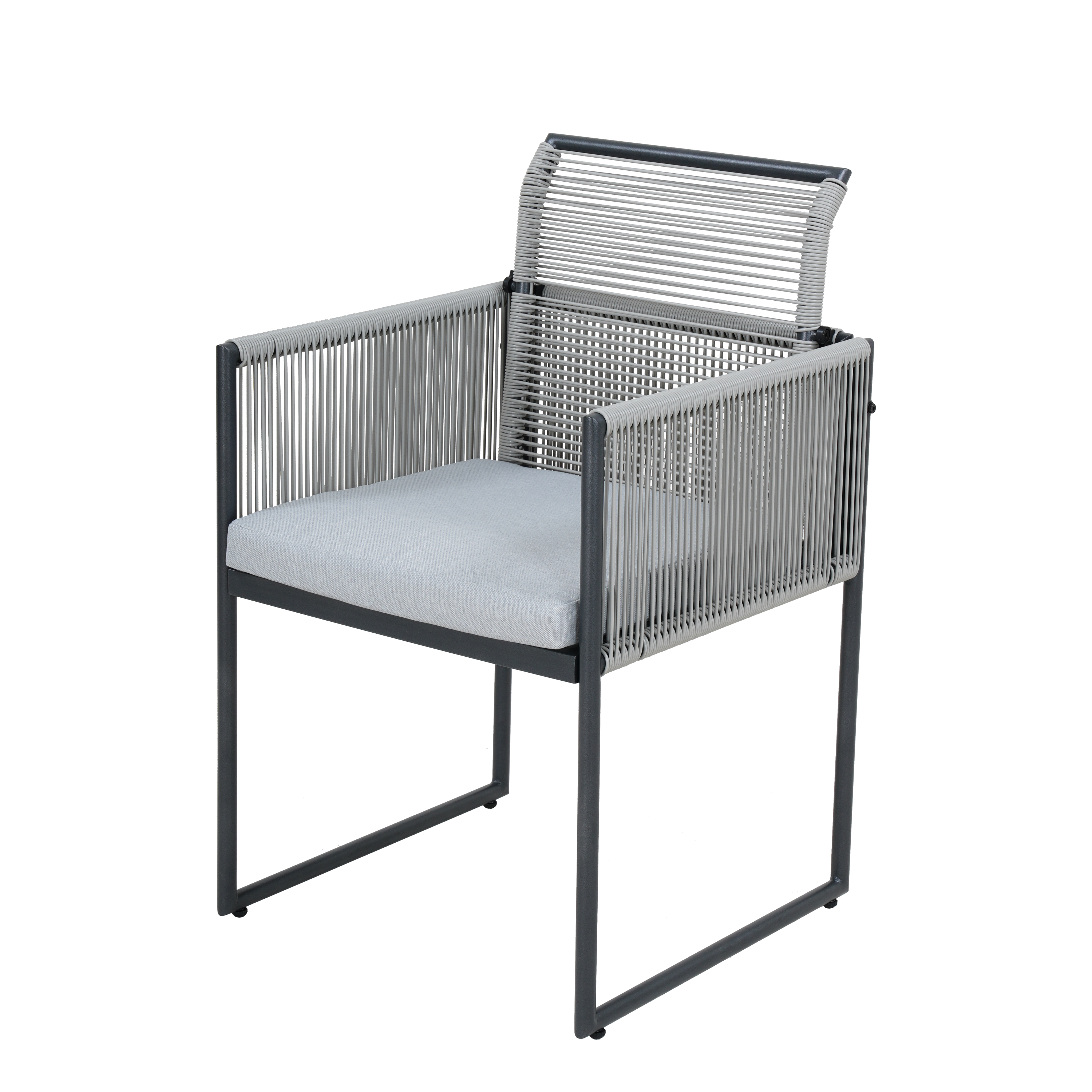 Set de muebles de balcón Naterial Compass de acero gris para 4 personas ...