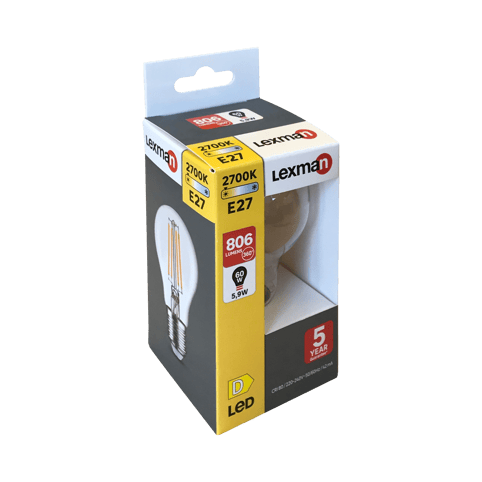 Λάμπα LED Filament clear LEXMAN 5.9W 806 LUMEN E27 2700K θερμό φως