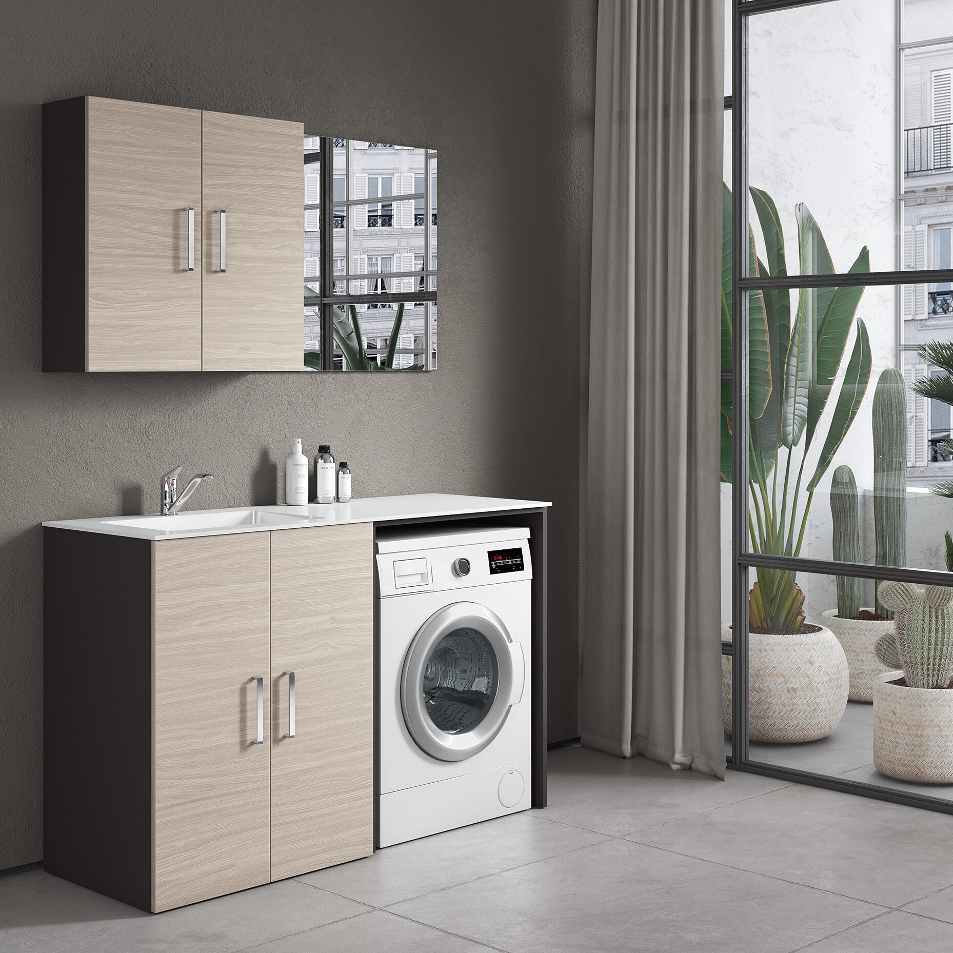 Mobile lavanderia DESI in abs olmo rousseau P 51.5 x L 140 x H 200 cm ...
