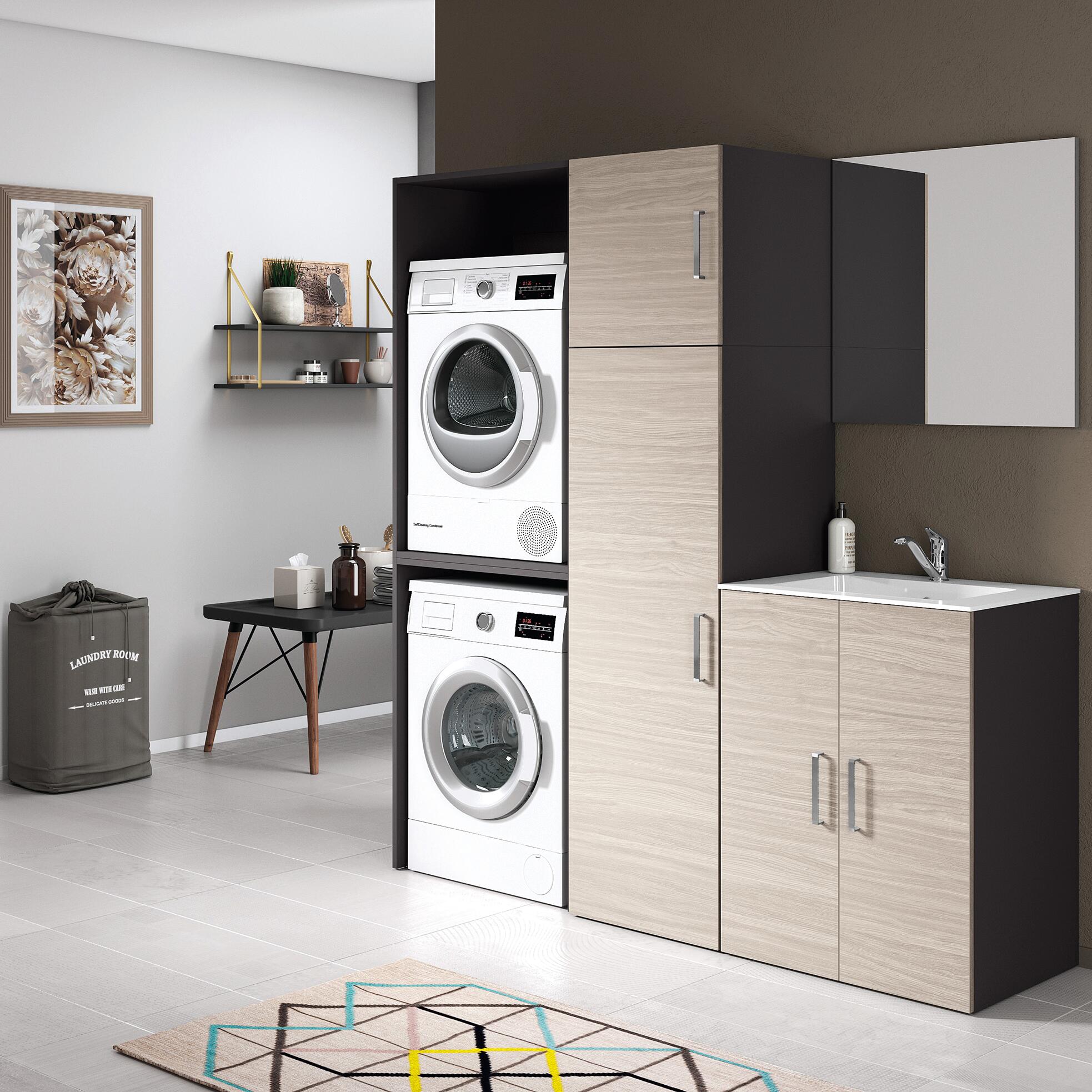 Mobile lavanderia DESI in abs olmo rousseau P 51.5 x L 190 x H 200 cm ...