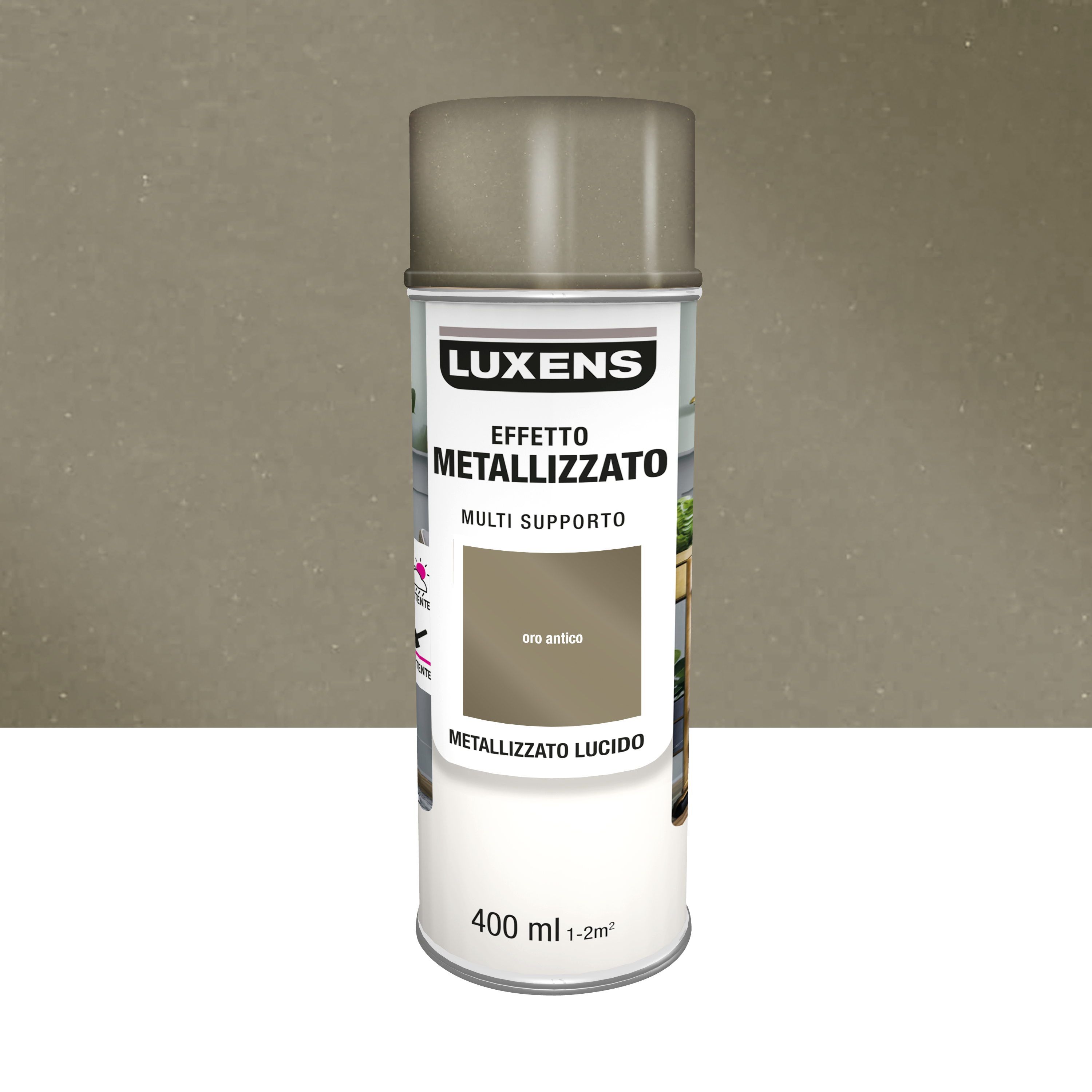 Smalto spray LUXENS con solvente giallo oro antico metallizzato 0.4 L ...