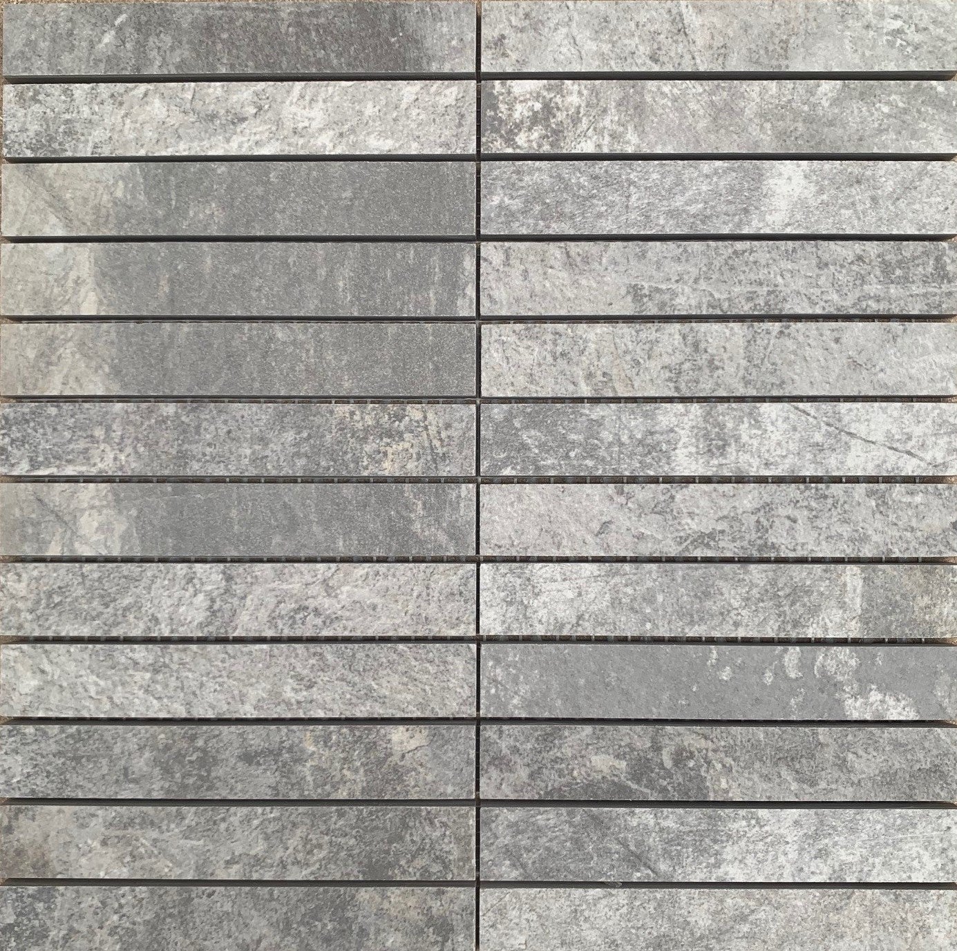 Mosaïque sol Oxy grès émaillé effet métal gris 1 x 30 cm | Leroy Merlin