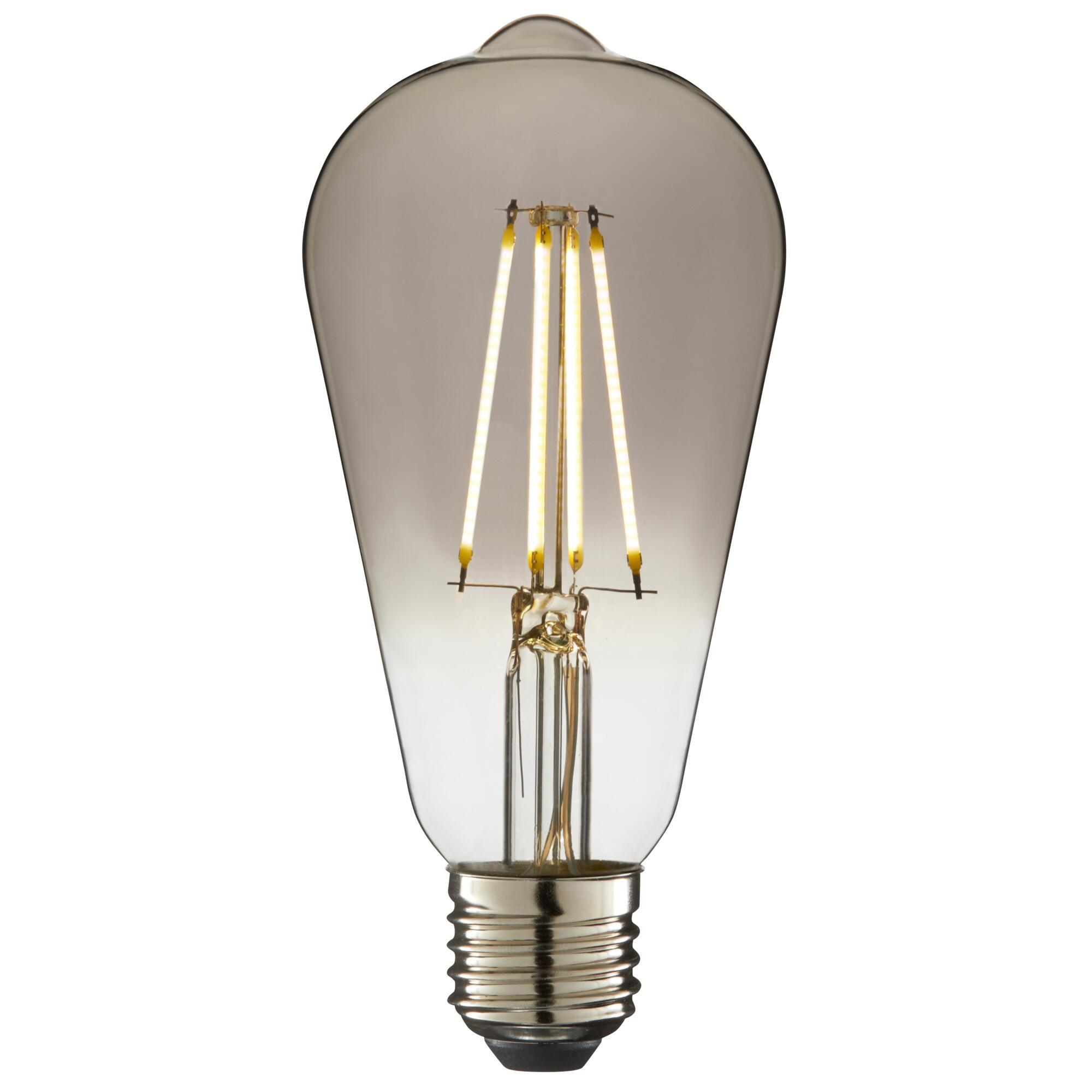 Ampoule led décorative fumée, Edison, E27, 470Lm = 40W, blanc neutre, LEXMAN | Leroy Merlin