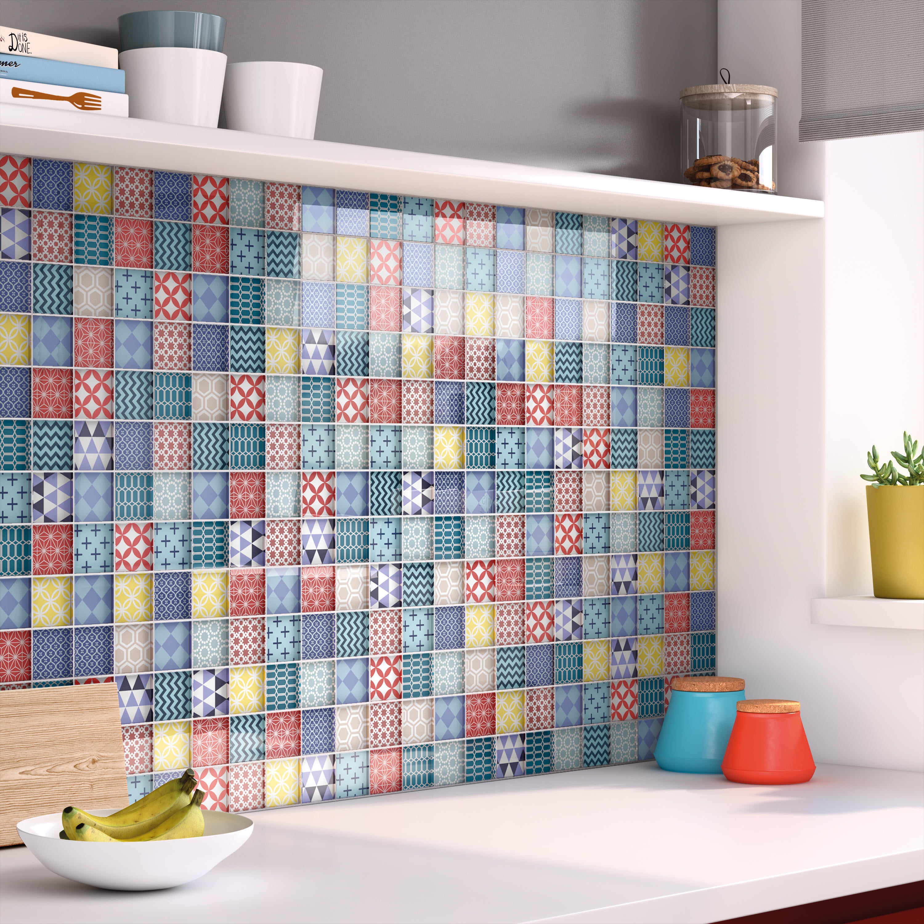 1 plaque mosaïque mur Shaker multicolore 30 x 30 cm ARTENS | Leroy Merlin