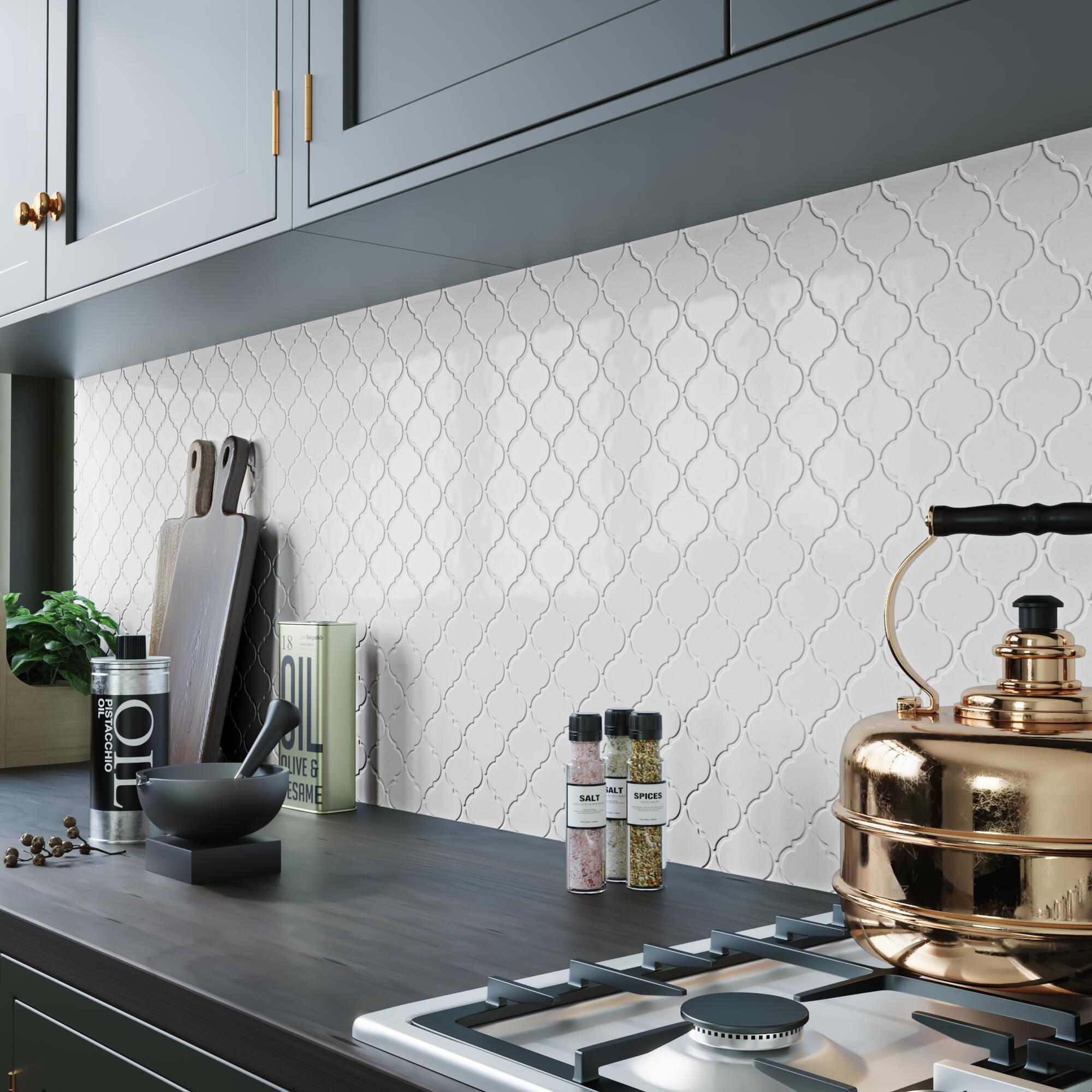 Mosaico in ceramica Antik Lantern bianco L 24.1 x L 24.1cm x Sp. 6 mm ...