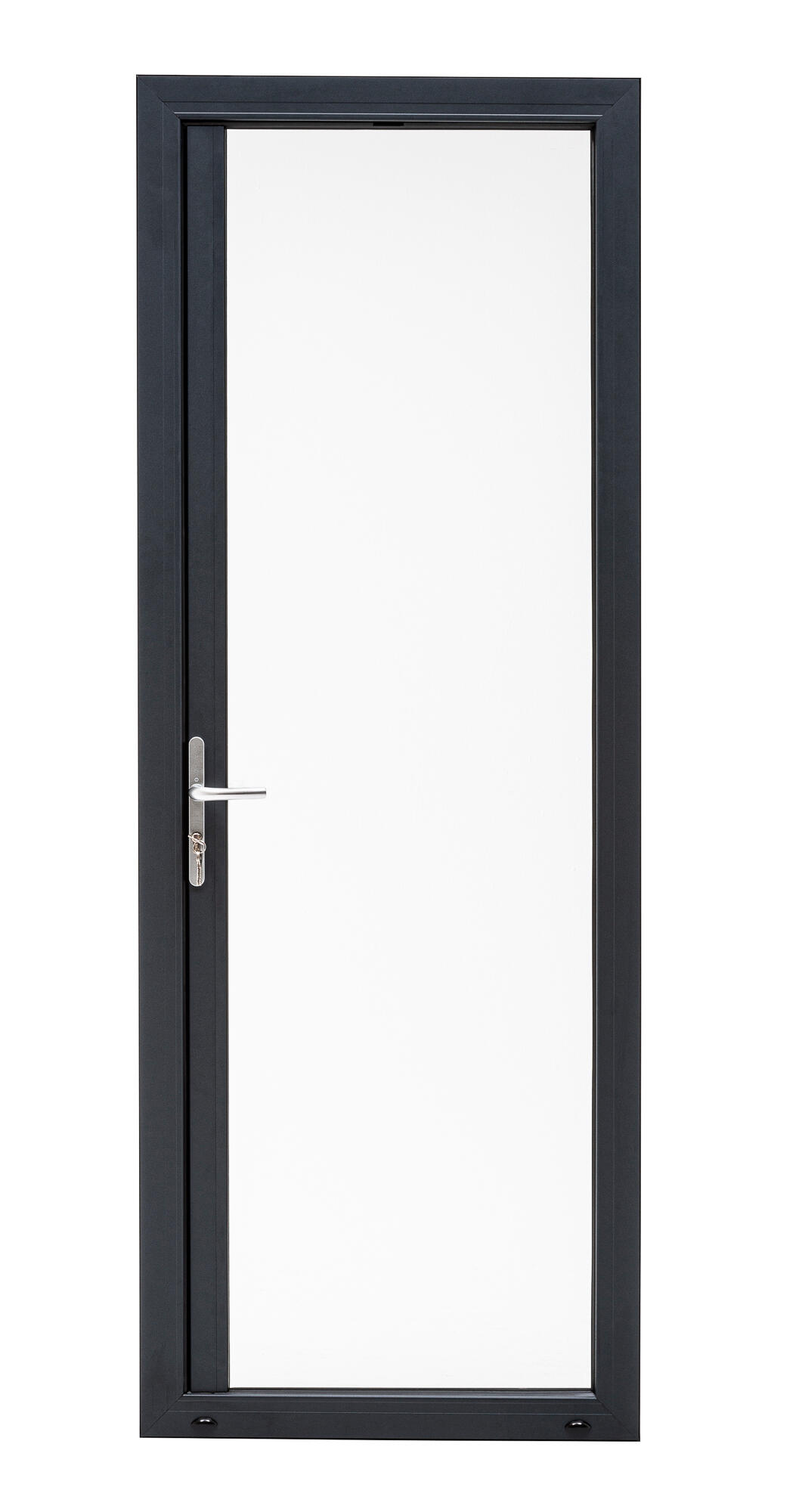 Porte-fenêtre alu Essentiel H.205xl.80cm, gris ant., 1 vantail tirant ...