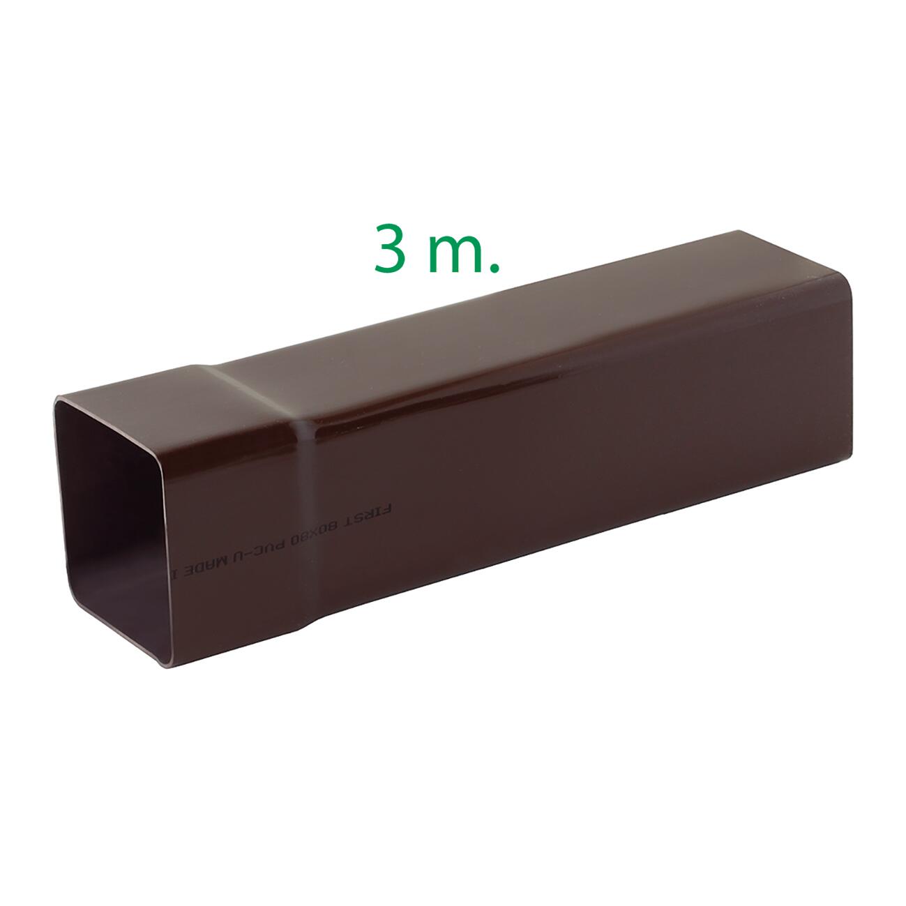 Tubo pluviale in pvc marrone L 3 m, Ø 80 x 80 mm | Leroy Merlin