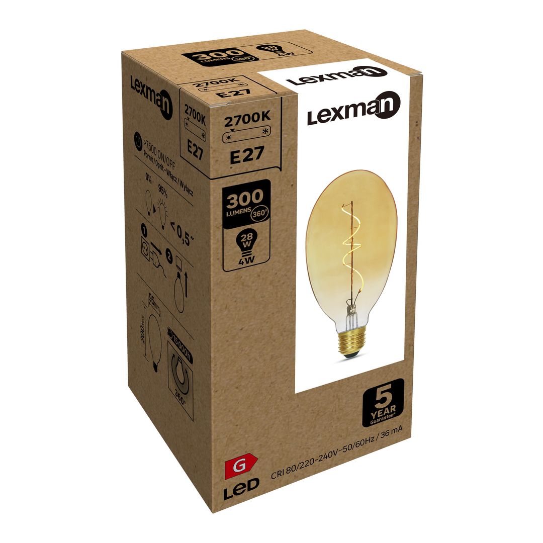Λάμπα LED LEXMAN 4W 300 LUMEN Ε27 θερμό φως