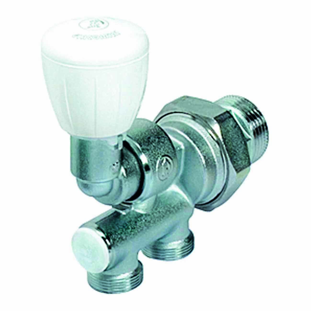 Valvola termostatica dritta GIACOMINI 3/4" in ottone nichelato bianco ...