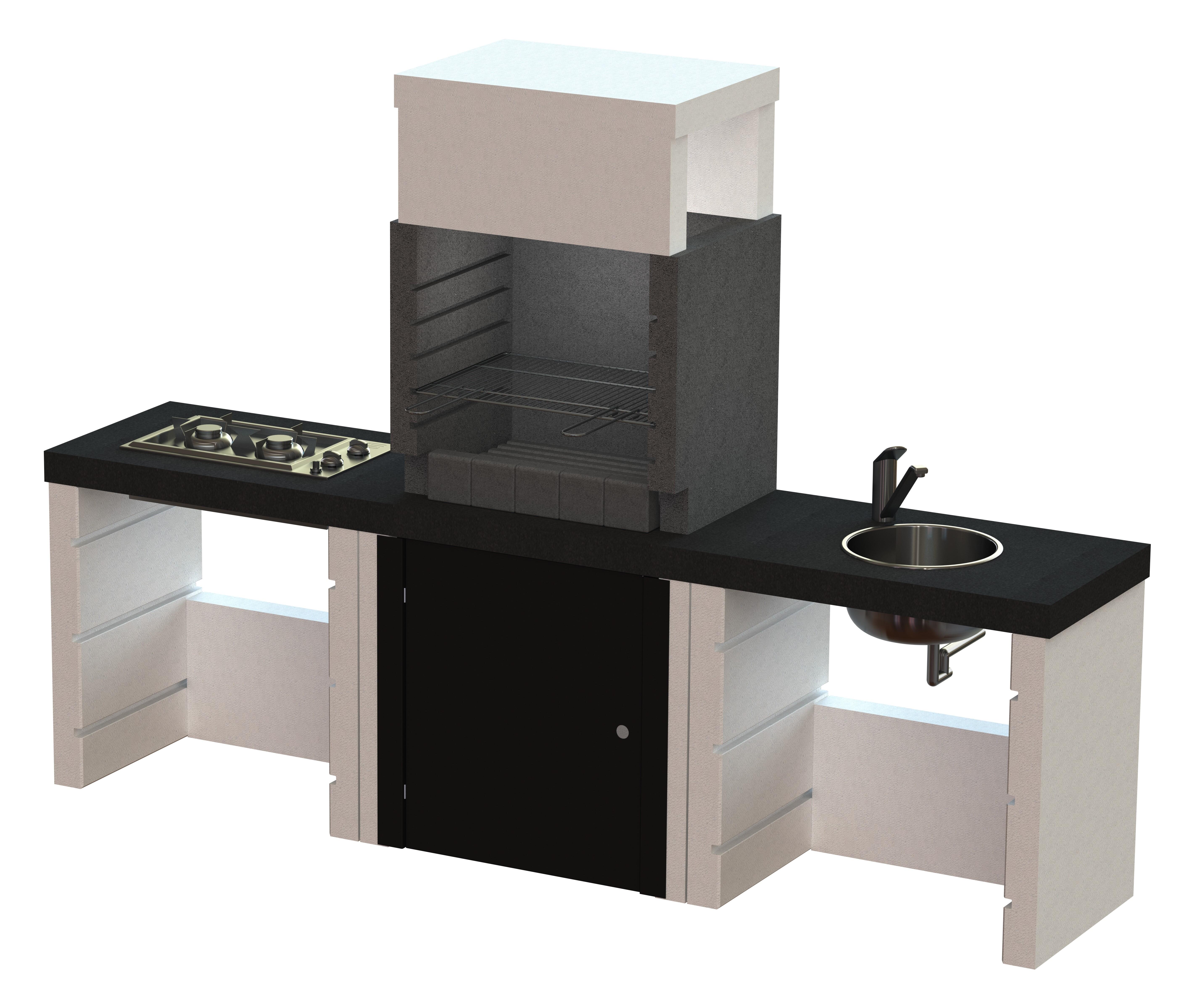 Barbecue fixe Hercules à gaz et évier SAROM | Leroy Merlin