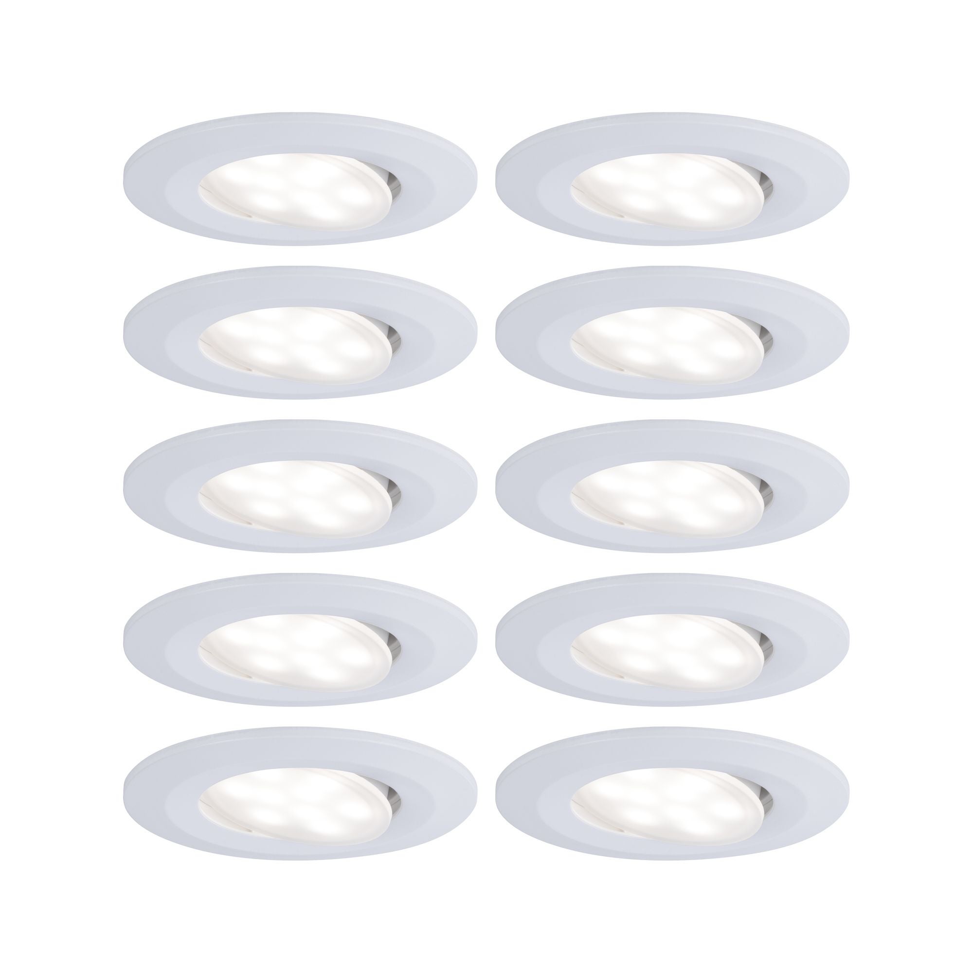 10 spots LED encastrés salle de bain IP65 Calla, blanc neutre, blanc ...