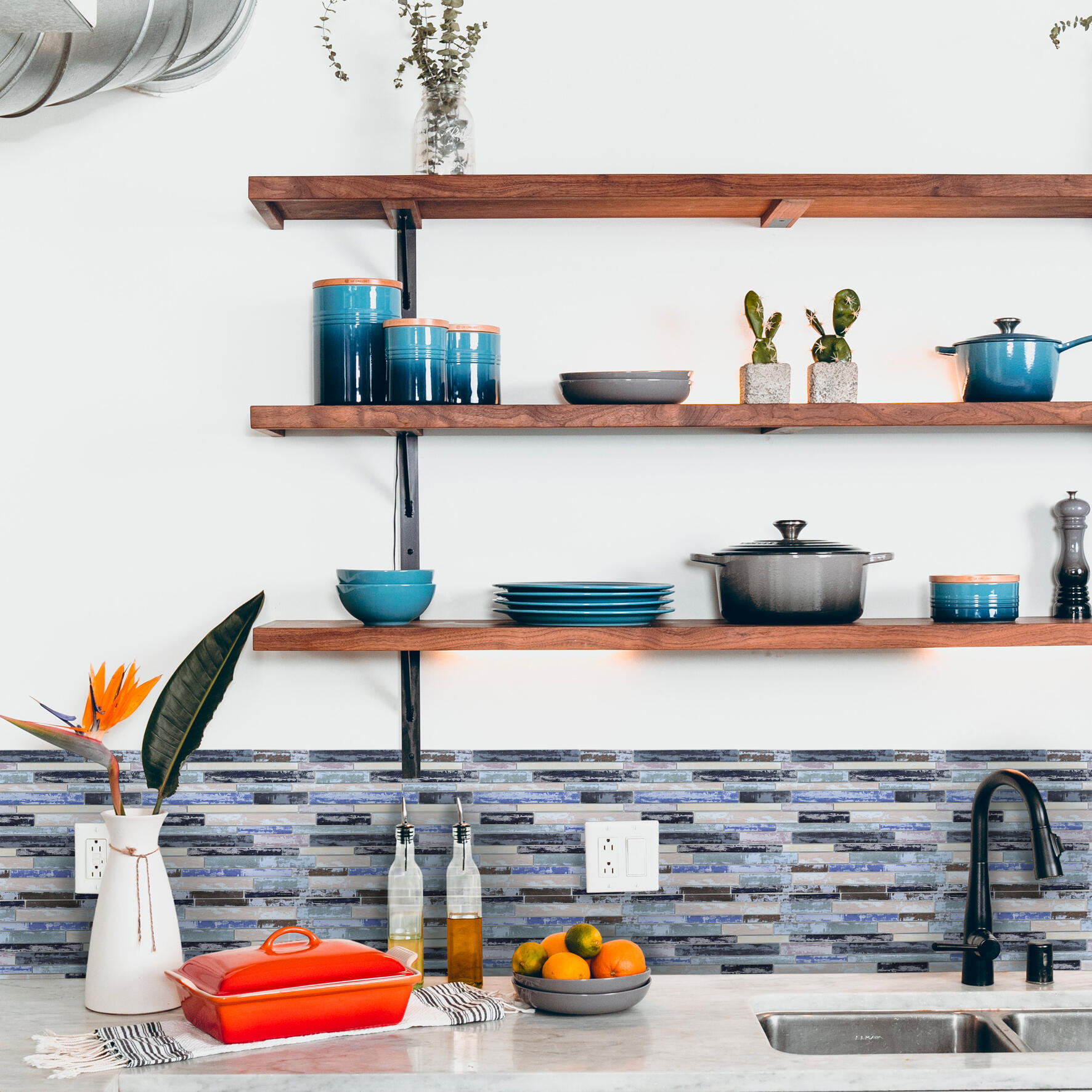 Mosaïque mur Bois verre multicouleur 30 x 30 cm MAT INTER | Leroy Merlin