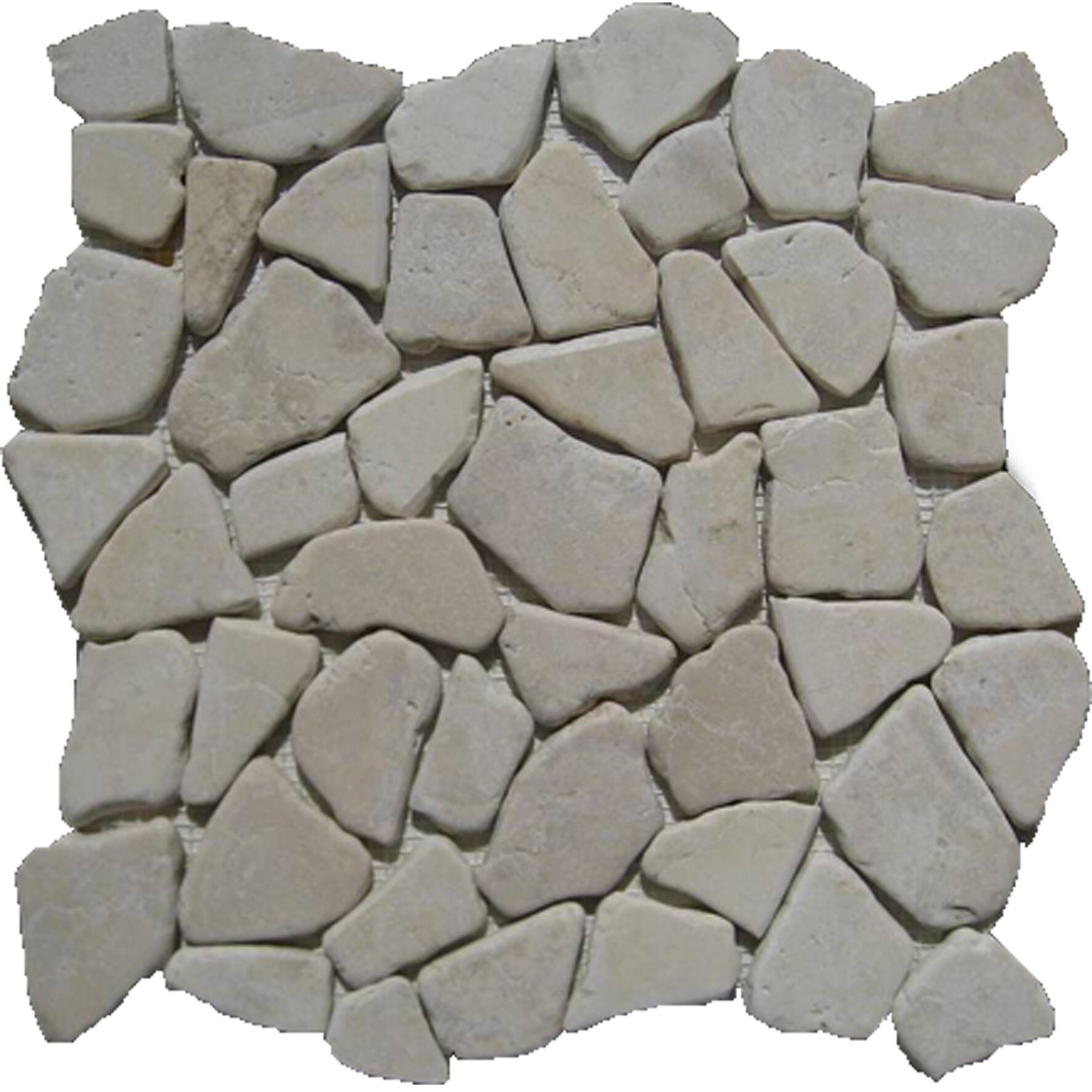 Mosaïque mur Galets marbre blanc 30 x 30 cm MAT INTER | Leroy Merlin