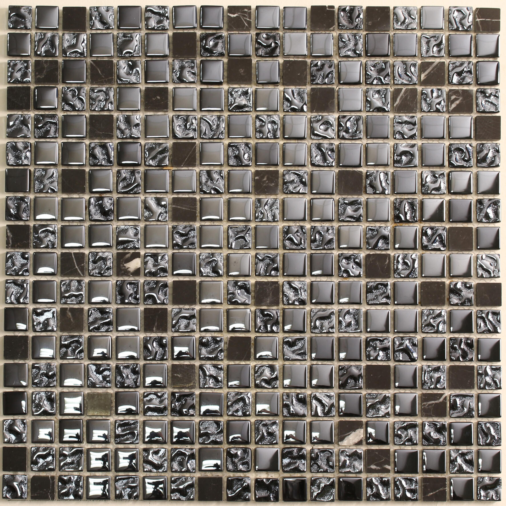 Mosaïque mur Relief marbre anthracite 30 x 30 cm MAT INTER | Leroy Merlin