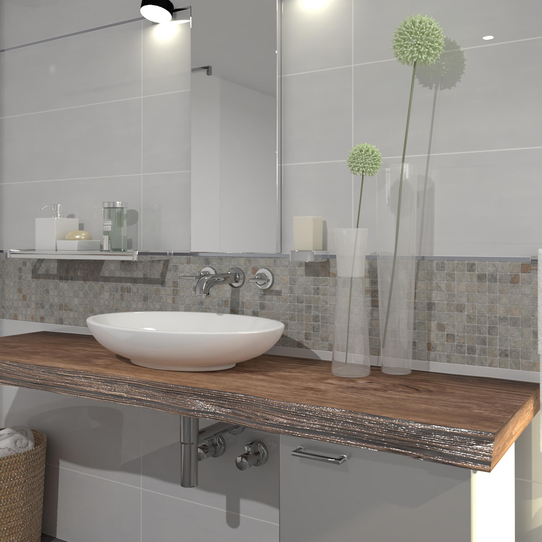 Mosaïque mur Pierre pierre gris 30 x 30 cm MAT INTER | Leroy Merlin