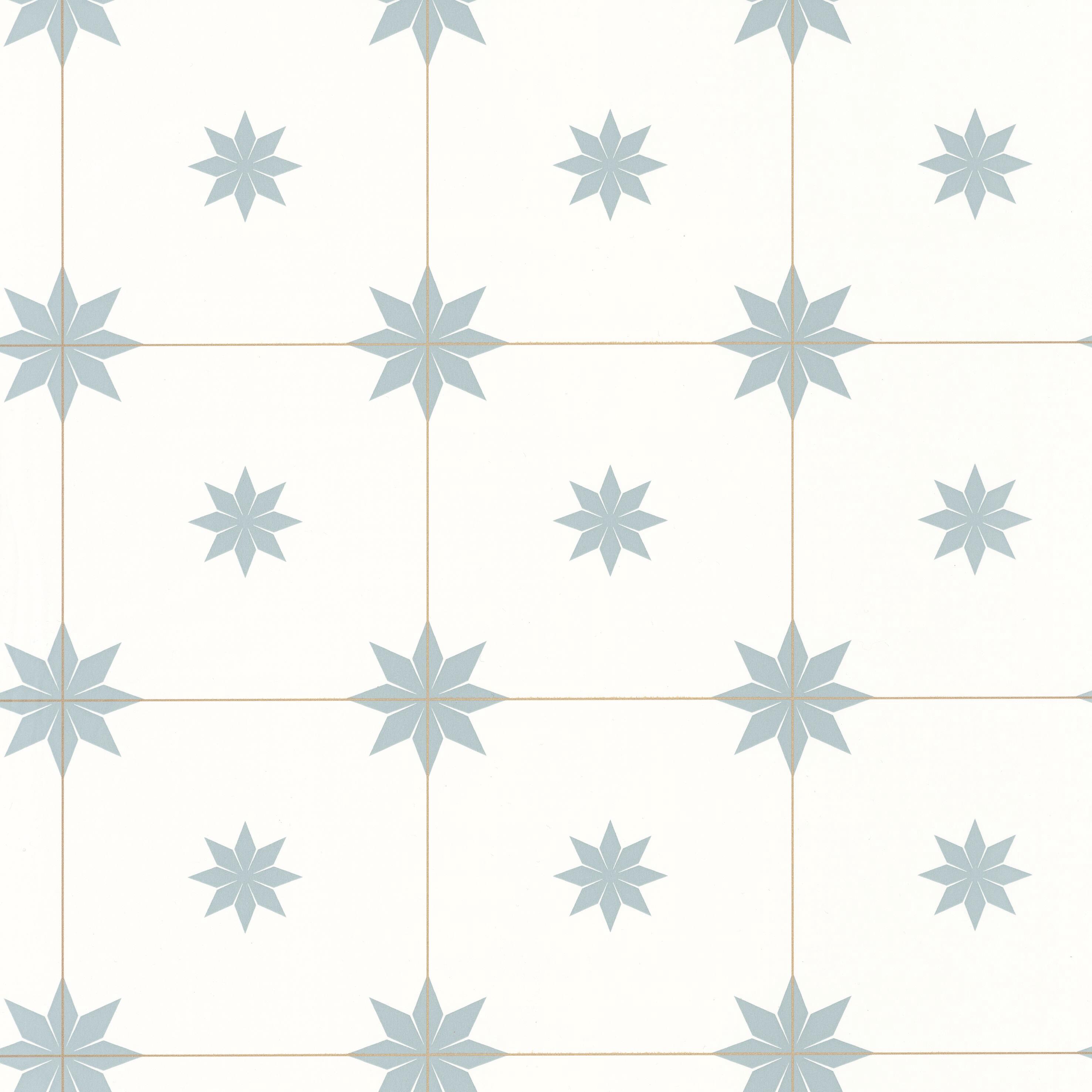 Papier peint intissé Only blue tiles smoke blue | Leroy Merlin