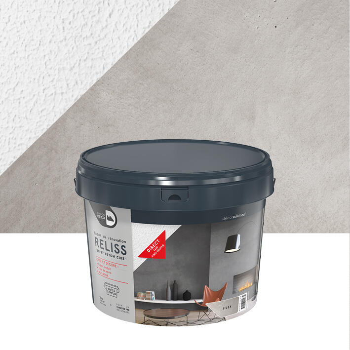 Enduit Reliss effet béton ciré MAISON DECO, silex, 15 kg | Leroy Merlin