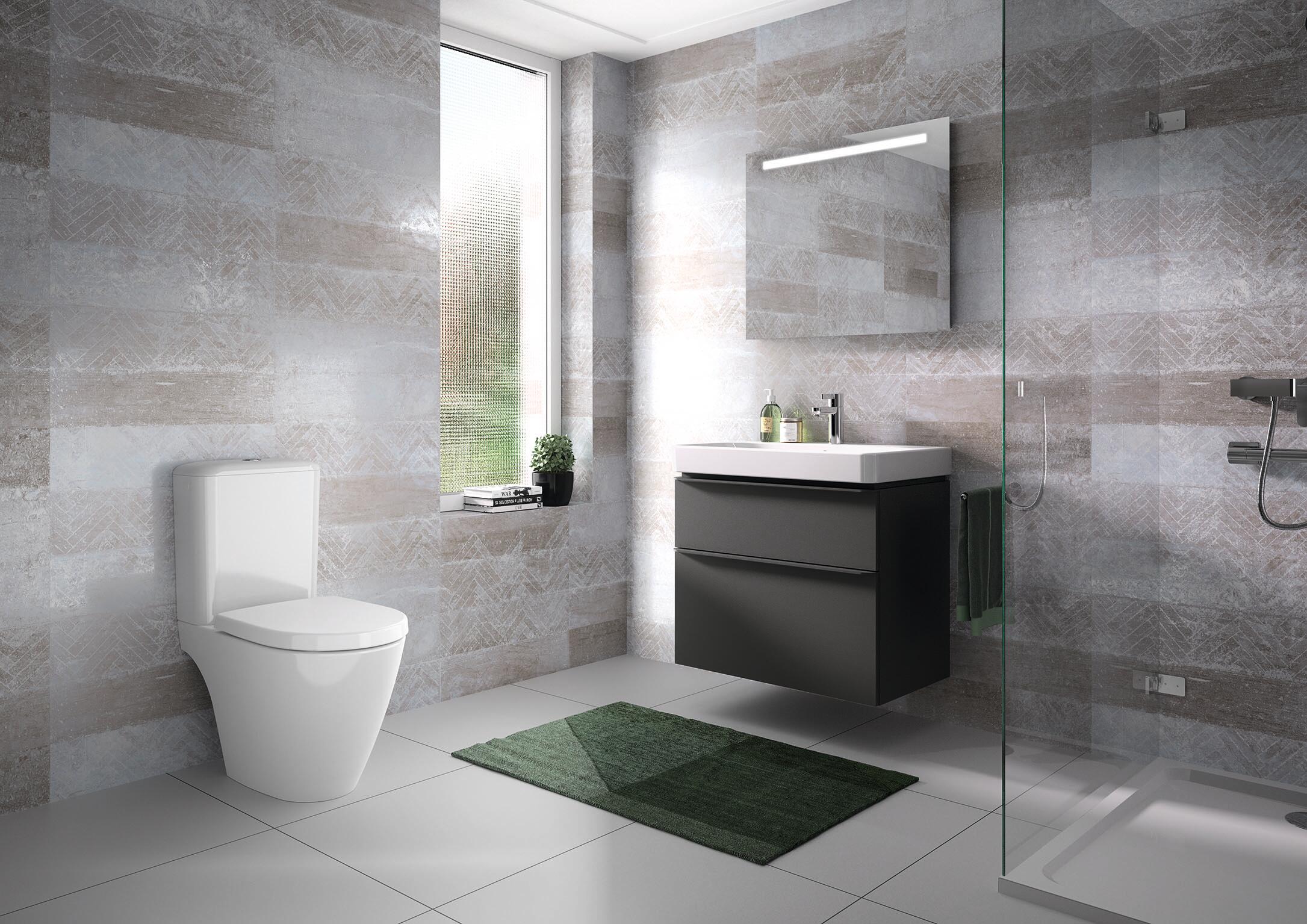 Pack WC à poser sortie double, sans bride (sans rebord) Osmose rimfree ...