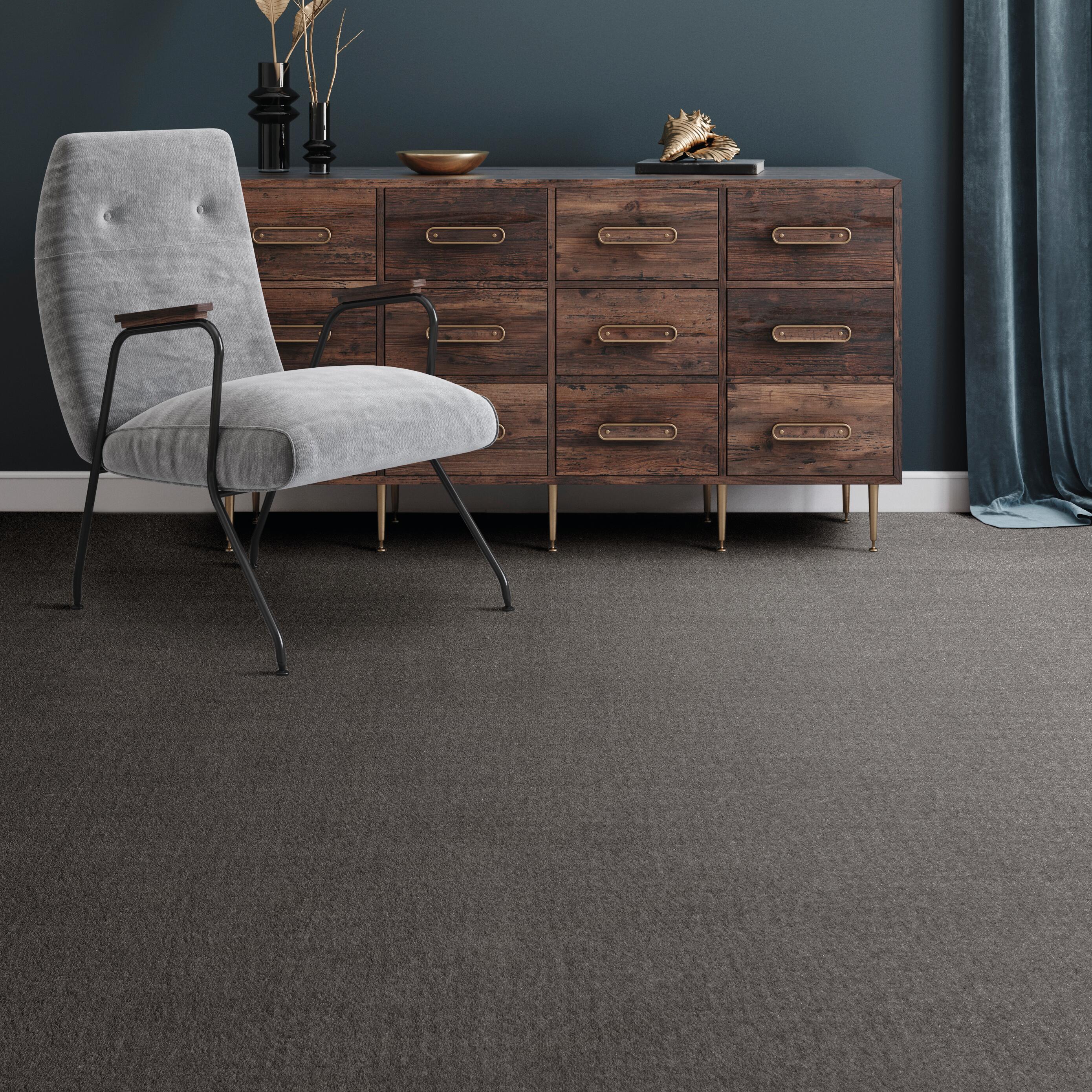 Moquette velours uni anthracite Castelo, rouleau l.4 m | Leroy Merlin