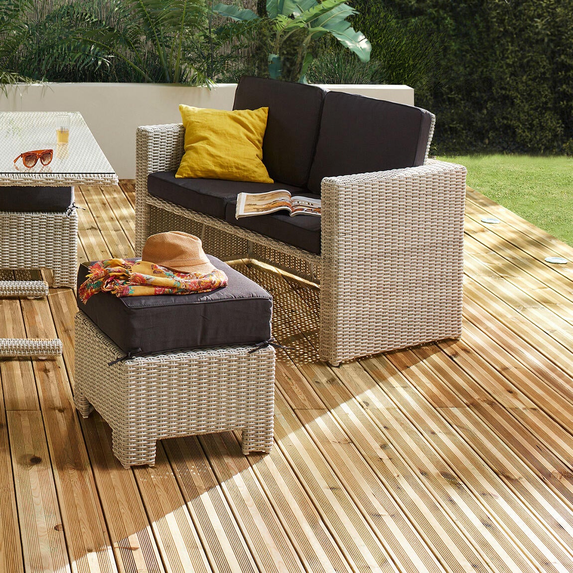 Lame terrasse bois Marki, CERLAND, L.400 x l.12 cm x Ep.27 mm, naturel ...