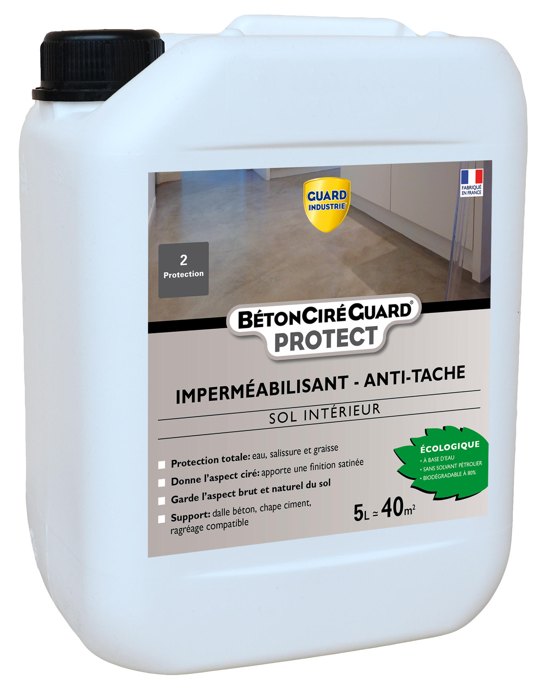 Béton ciré, béton / ciment Beton cire protect GUARD INDUSTRIE satiné, 5 ...
