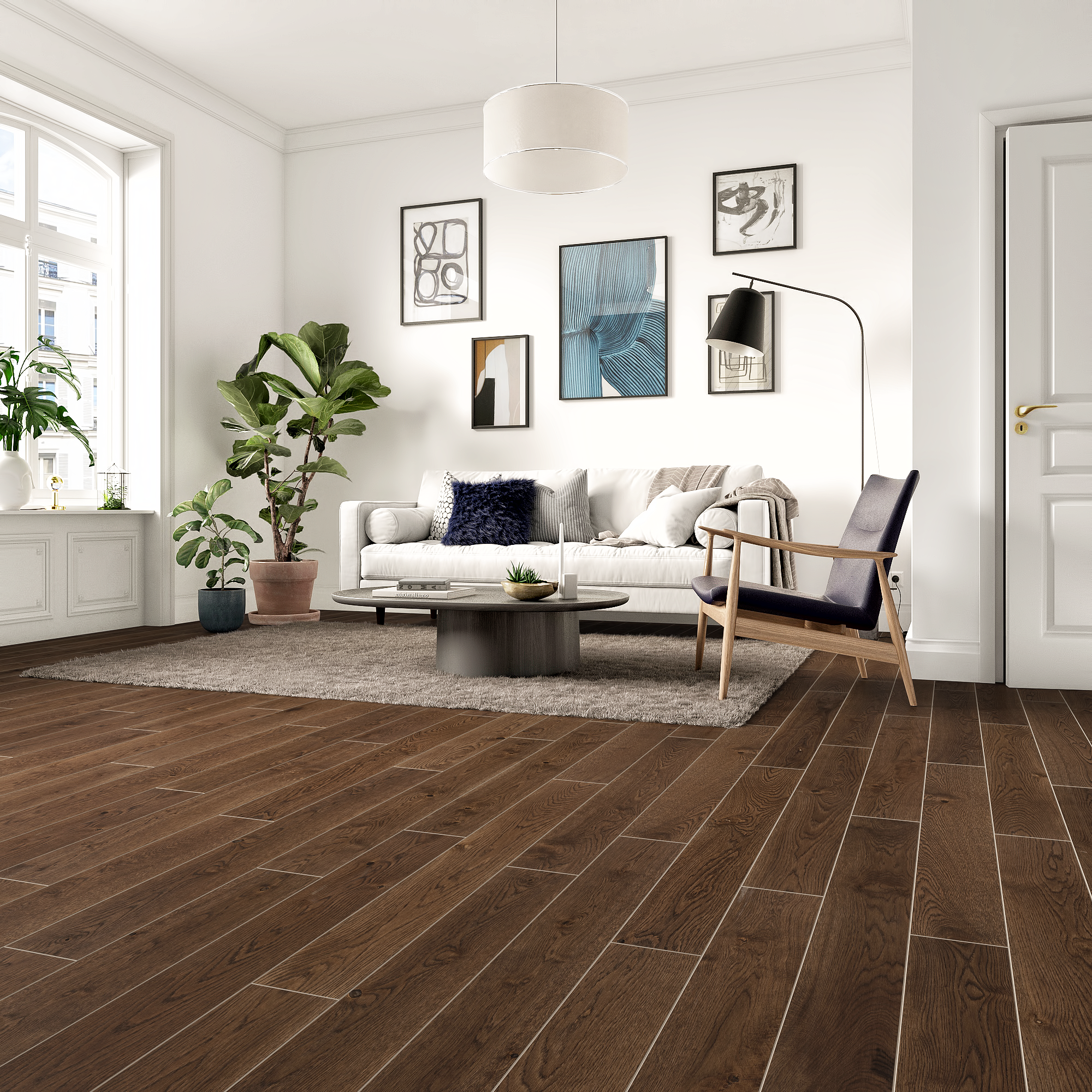 Parquet chêne brun foncé, vitrifié M CREATIV LINE | Leroy Merlin