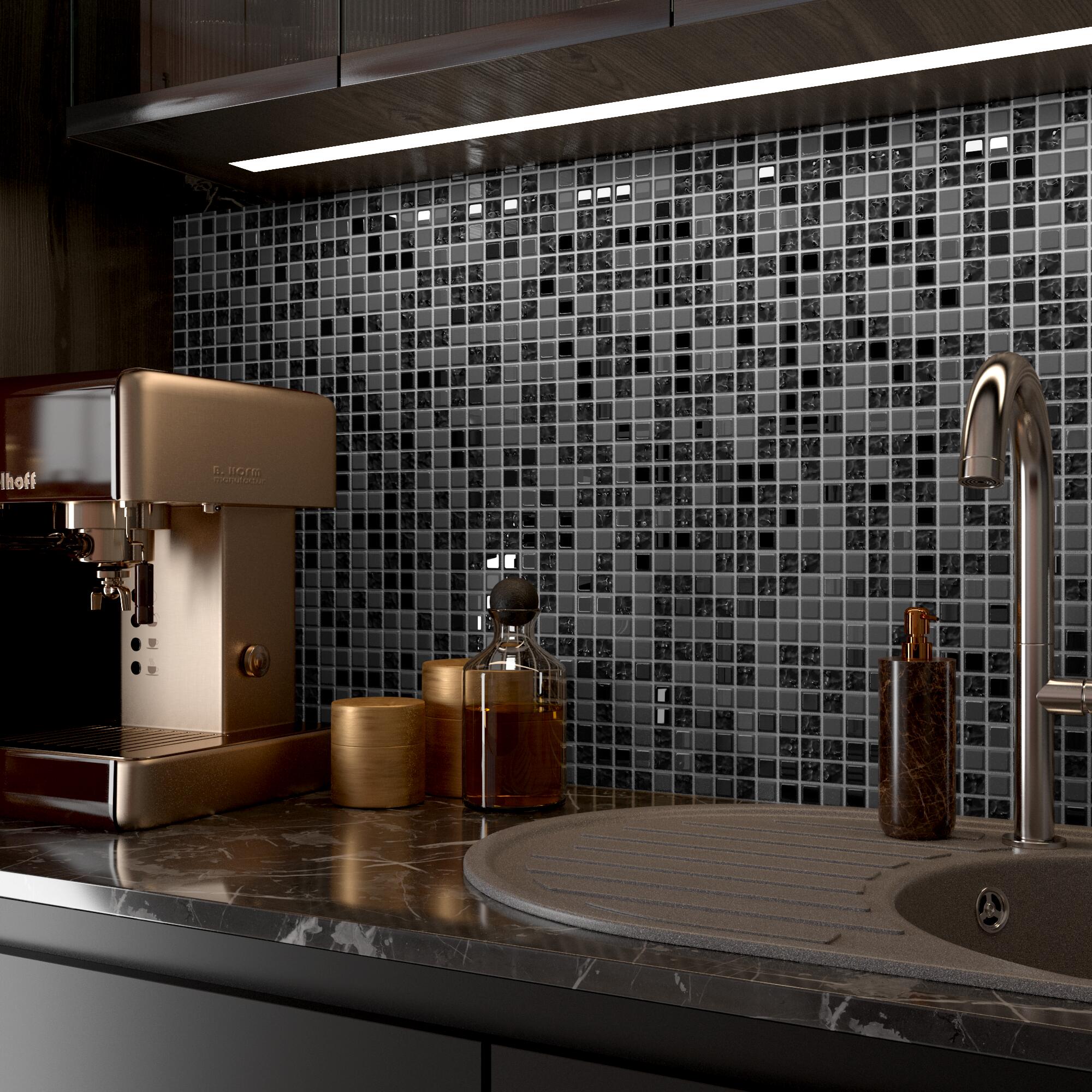 1 plaque de mosaïque mur Fusion verre multicouleur 30 x 30 cm ARTENS ...