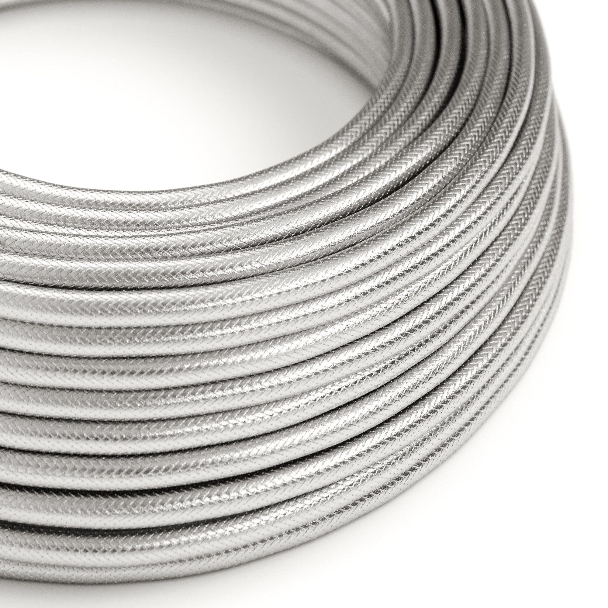 Câble tissu metal, CREATIVE CABLES argent, 2.5 m | Leroy Merlin