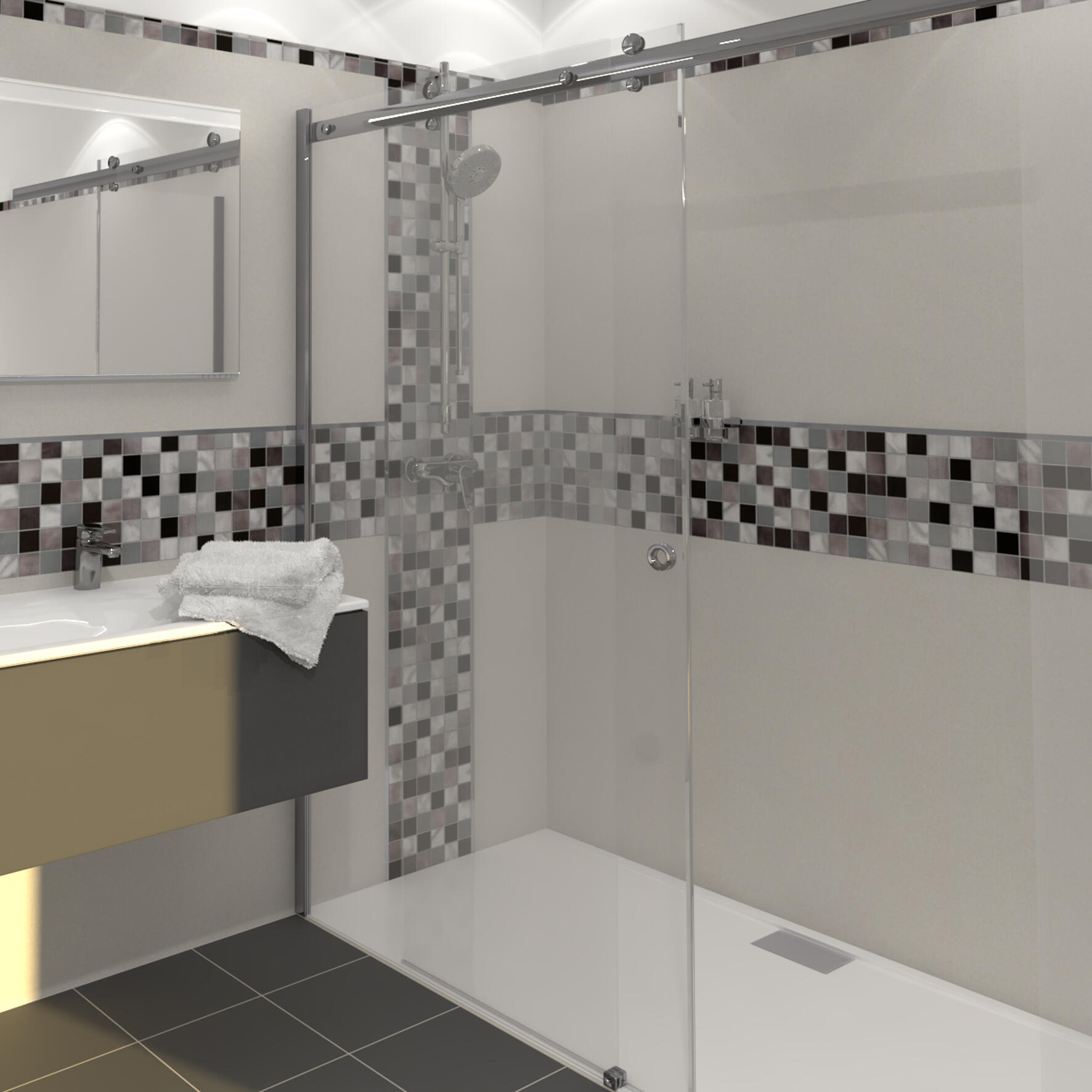 Mosaïque mur Métal aluminium gris 30 x 30 cm MAT INTER | Leroy Merlin