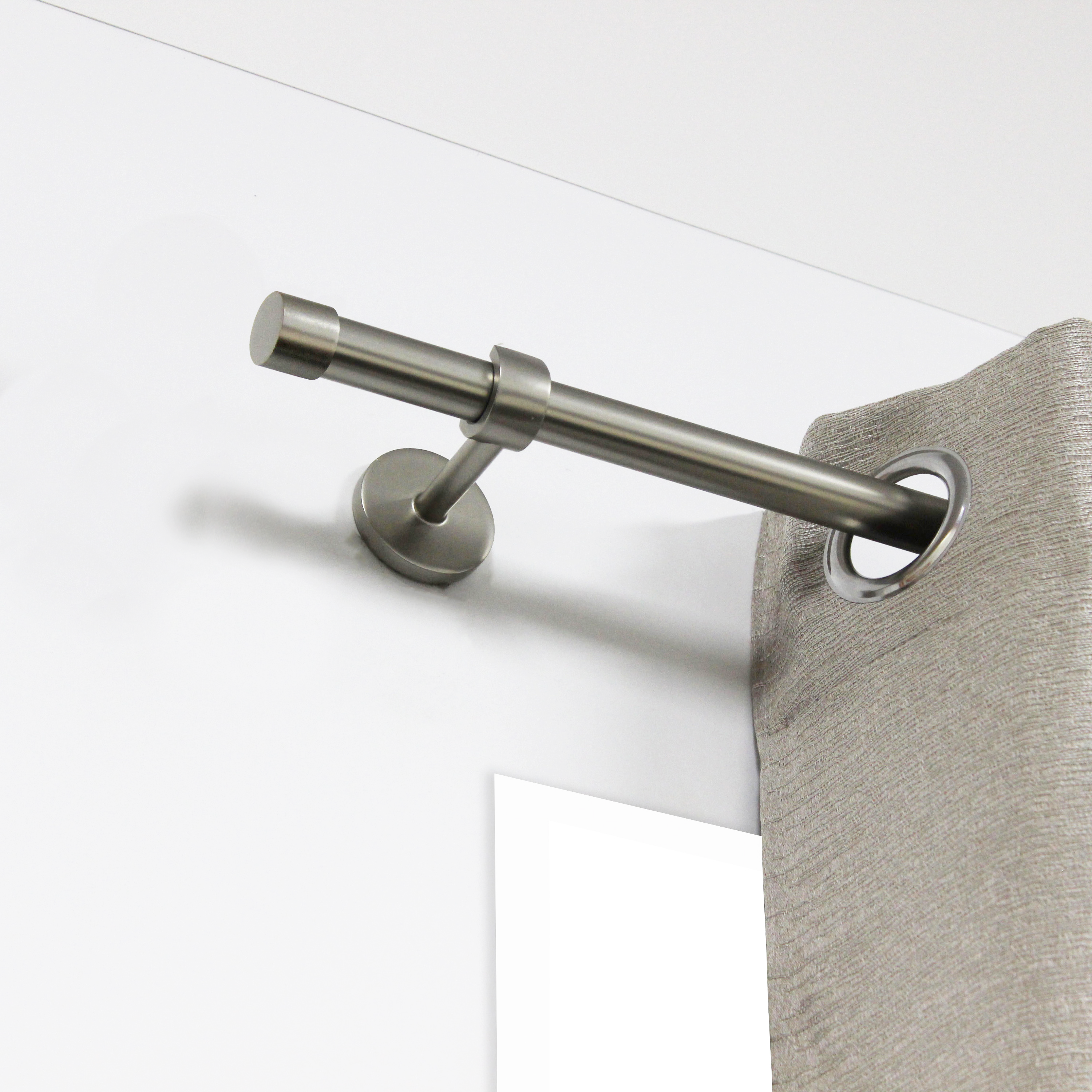 Kit de tringle à rideaux Kali 28 mm, nickel mat 200 cm | Leroy Merlin