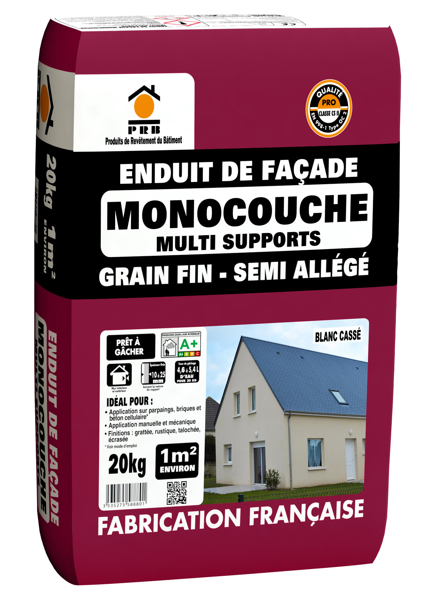 Enduit en poudre monocouche PRB blanc cassé, 20kg | Leroy Merlin