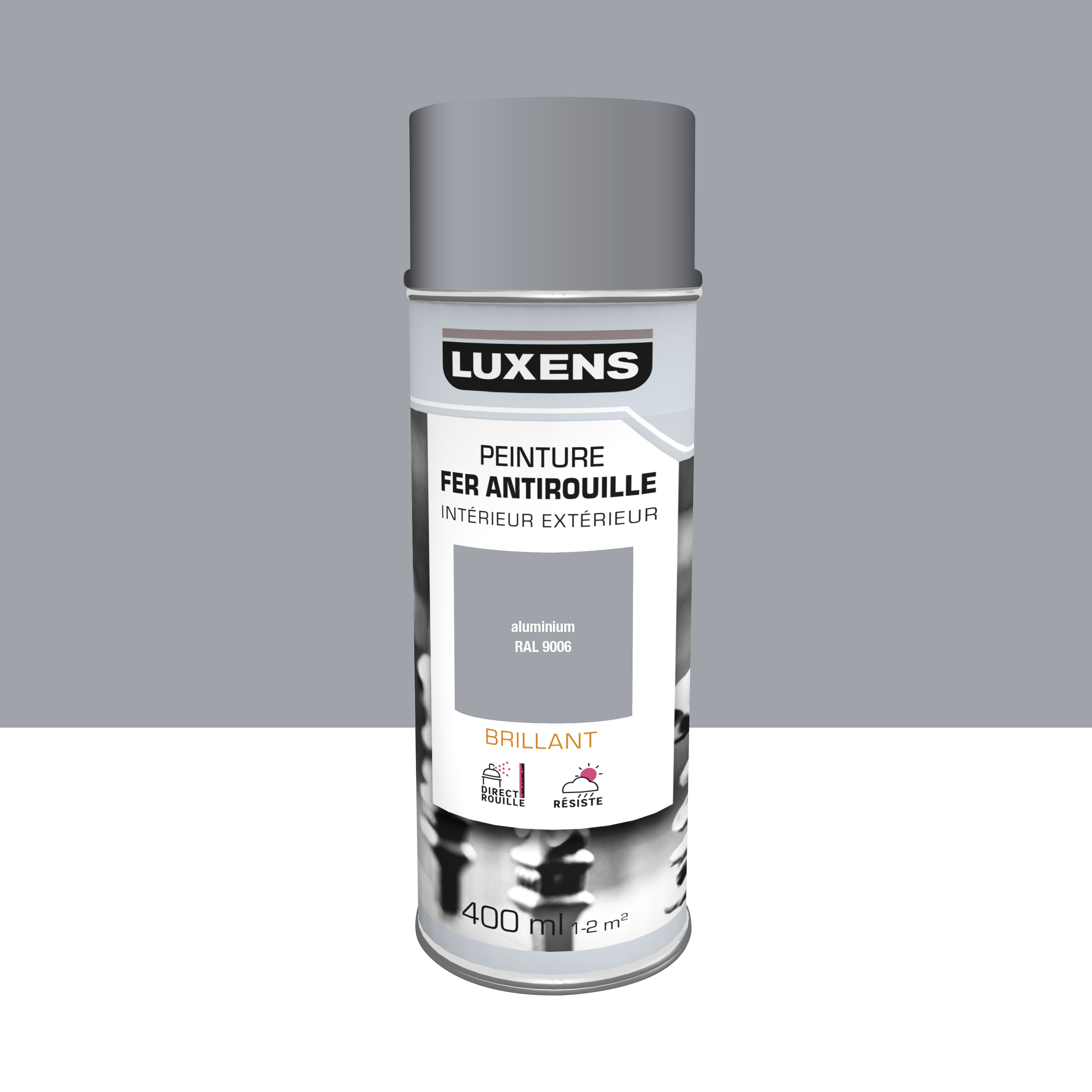 Fer antirouille LUXENS aluminium brillant 400 ml | Leroy Merlin