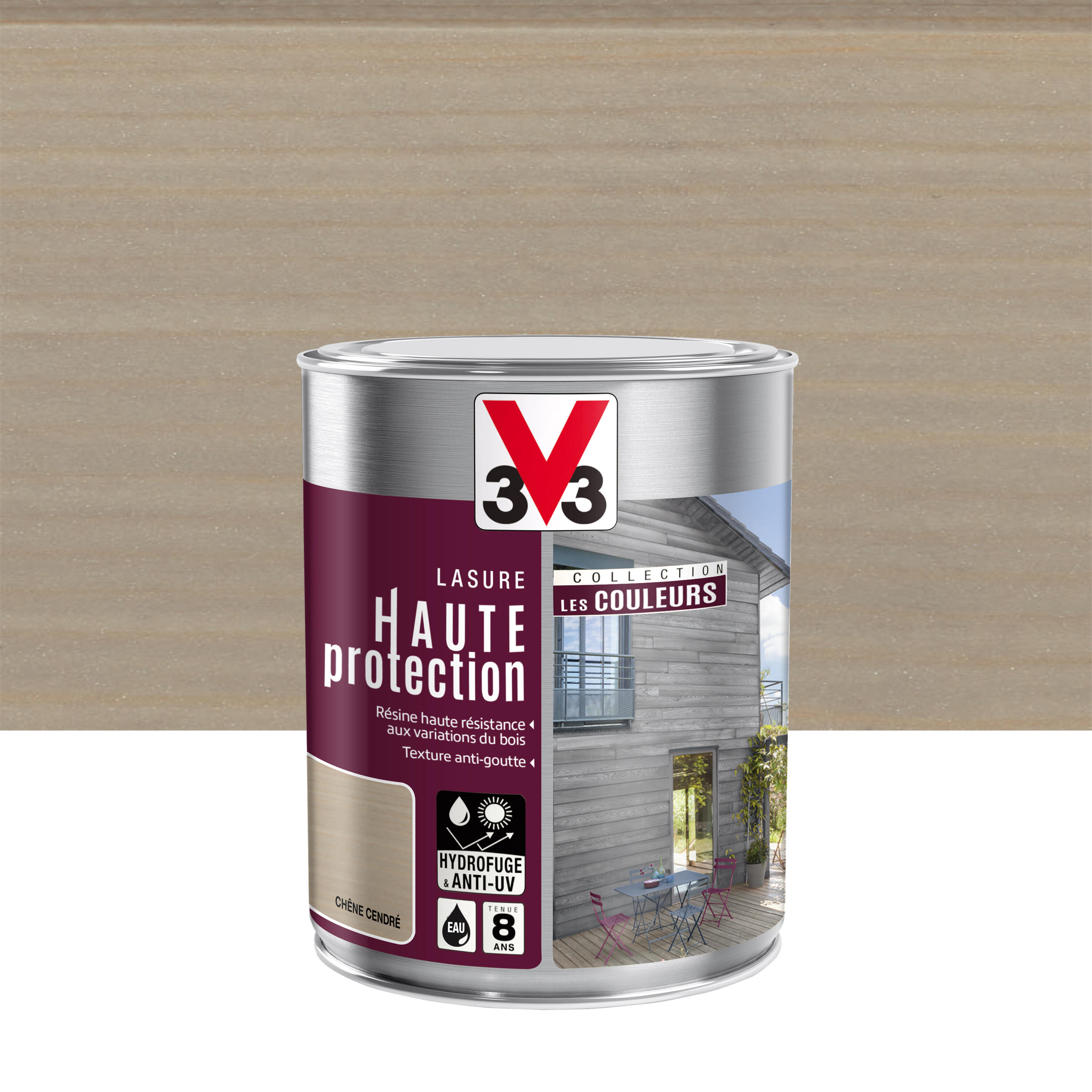 Lasure V33 Hp les couleurs 8 ans chêne cendré satiné 1 l | Leroy Merlin