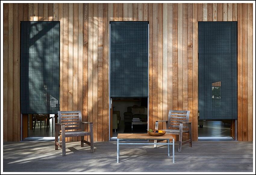 Store enrouleur tamisant Bois tissé anthracite, l.65 x H.240 cm ...