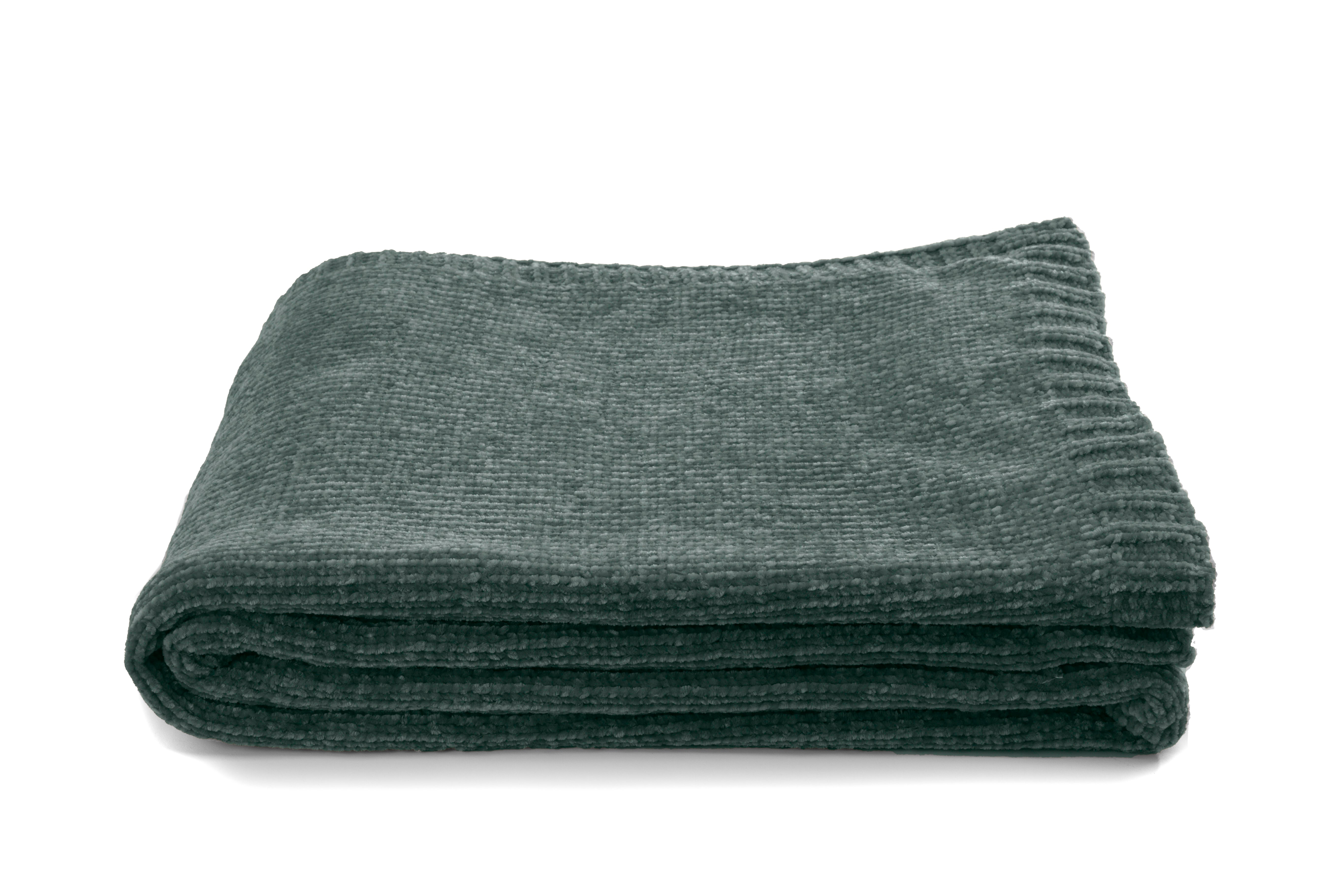 Plaid Chenille, vert l.130 x L.170 cm | Leroy Merlin