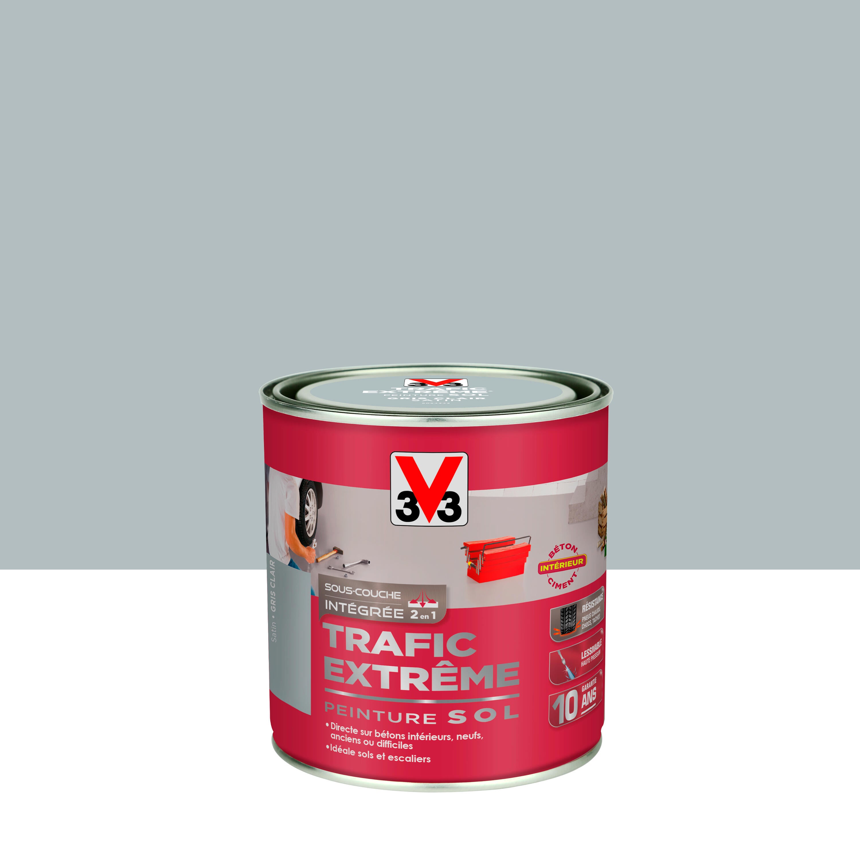 Peinture sol Trafic extrême V33, RAL 248, gris clair satiné, 0.5 l ...