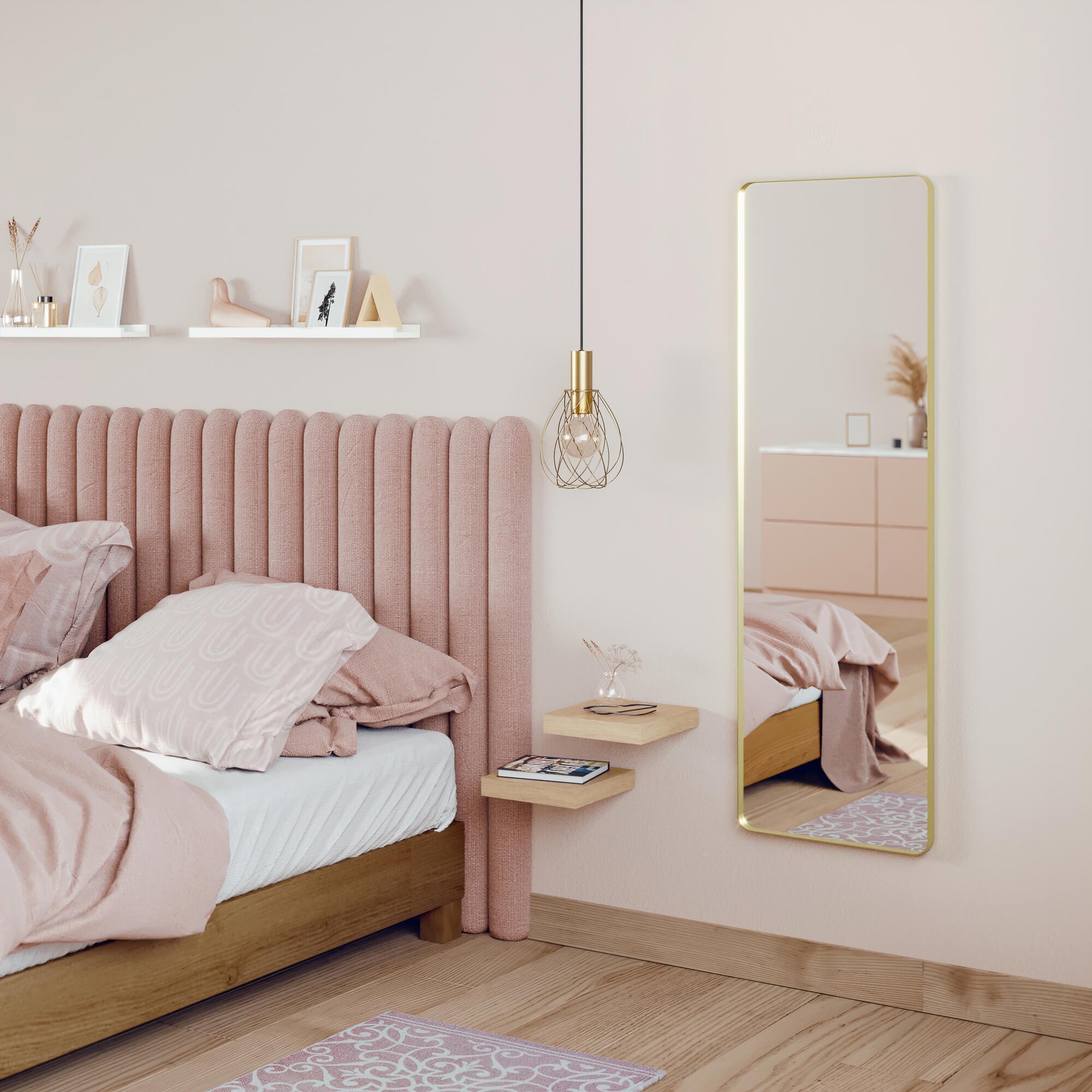 Miroir rectangulaire métal laiton Glam INSPIRE, l.41 x H.131 cm | Leroy ...