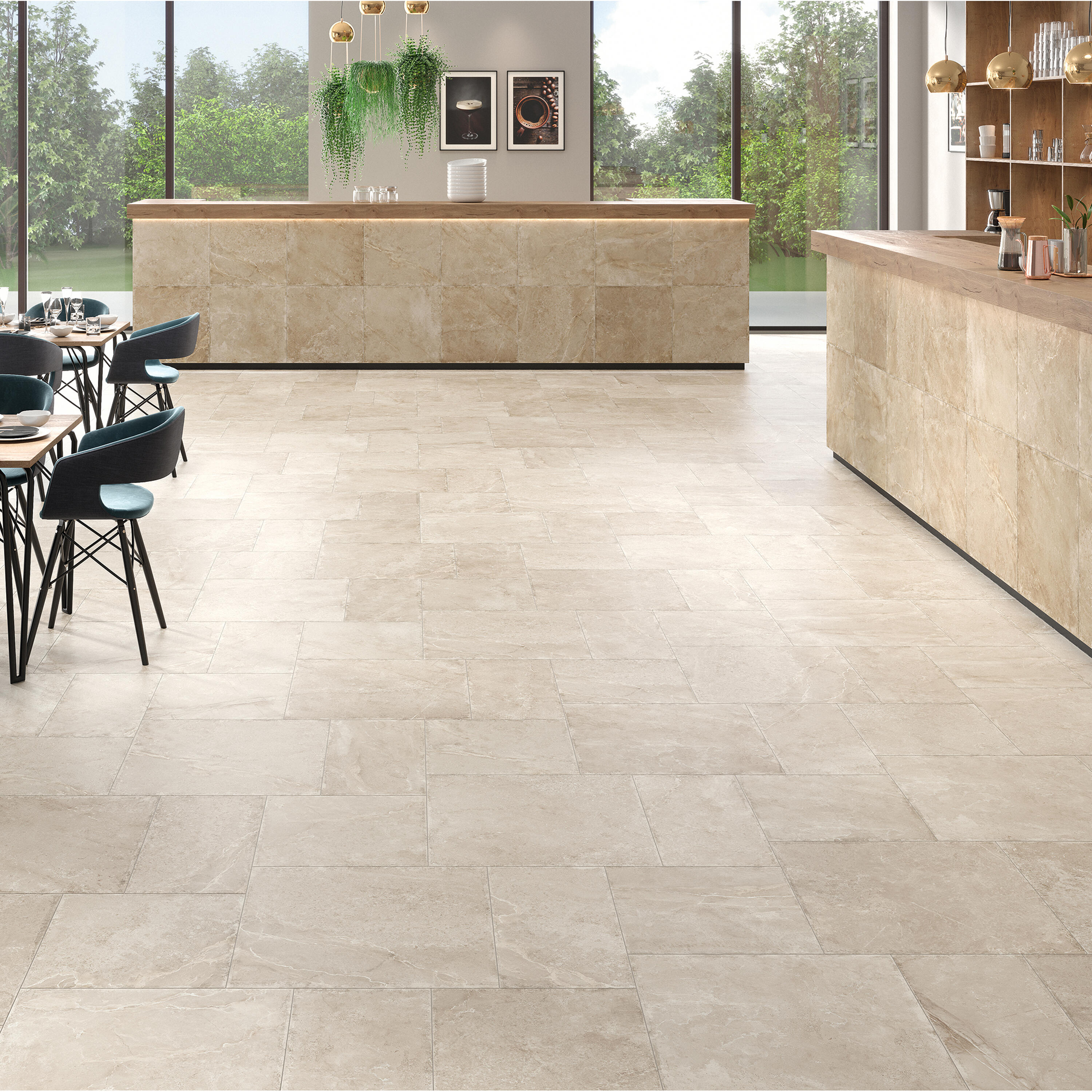 Carrelage effet pierre beige Roots l.45 x L.45 cm STN CERAMICA | Leroy ...